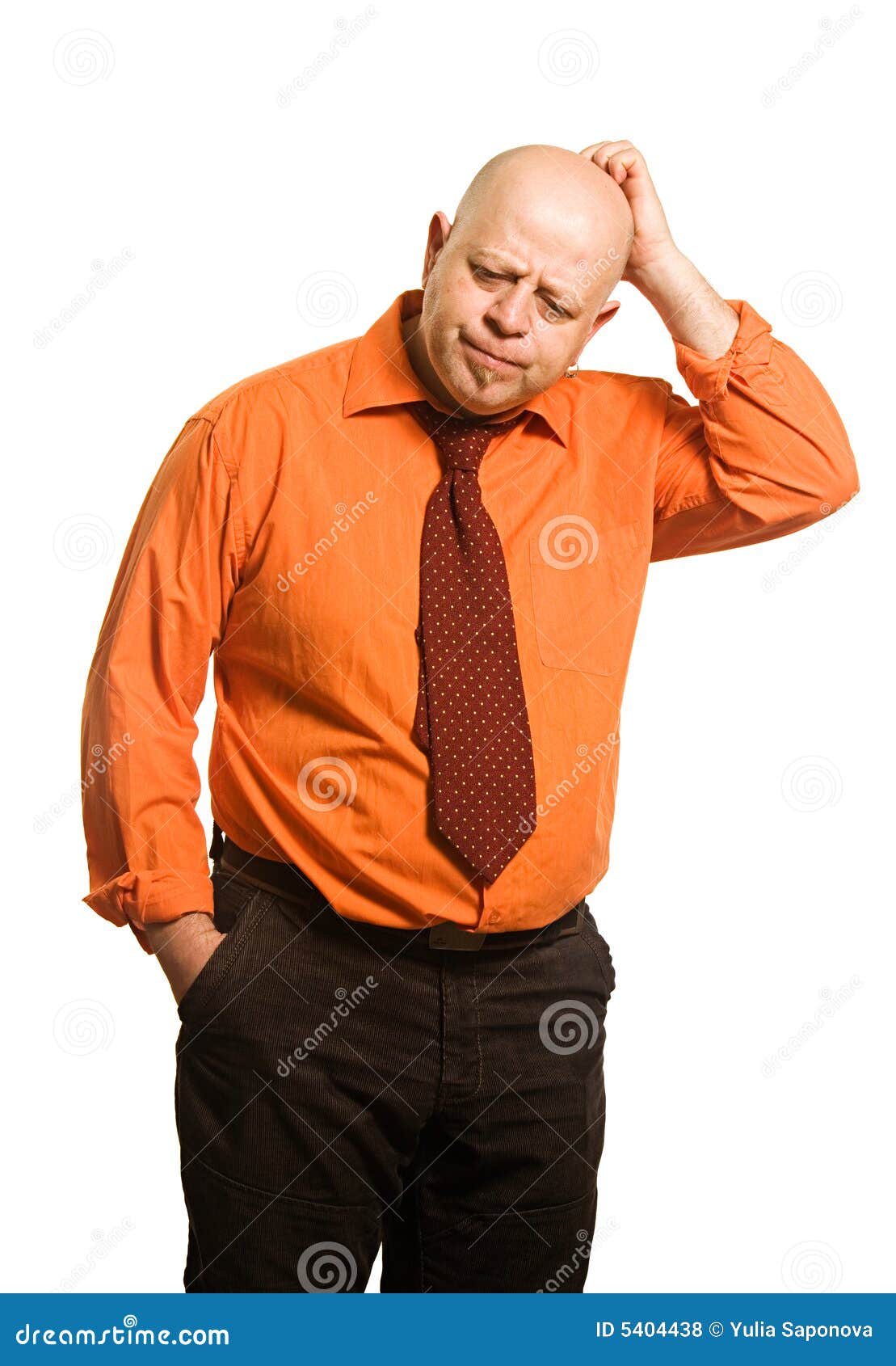 The Comical Fat Man in an Orange Shirt Stock Photo - Image of humor ...