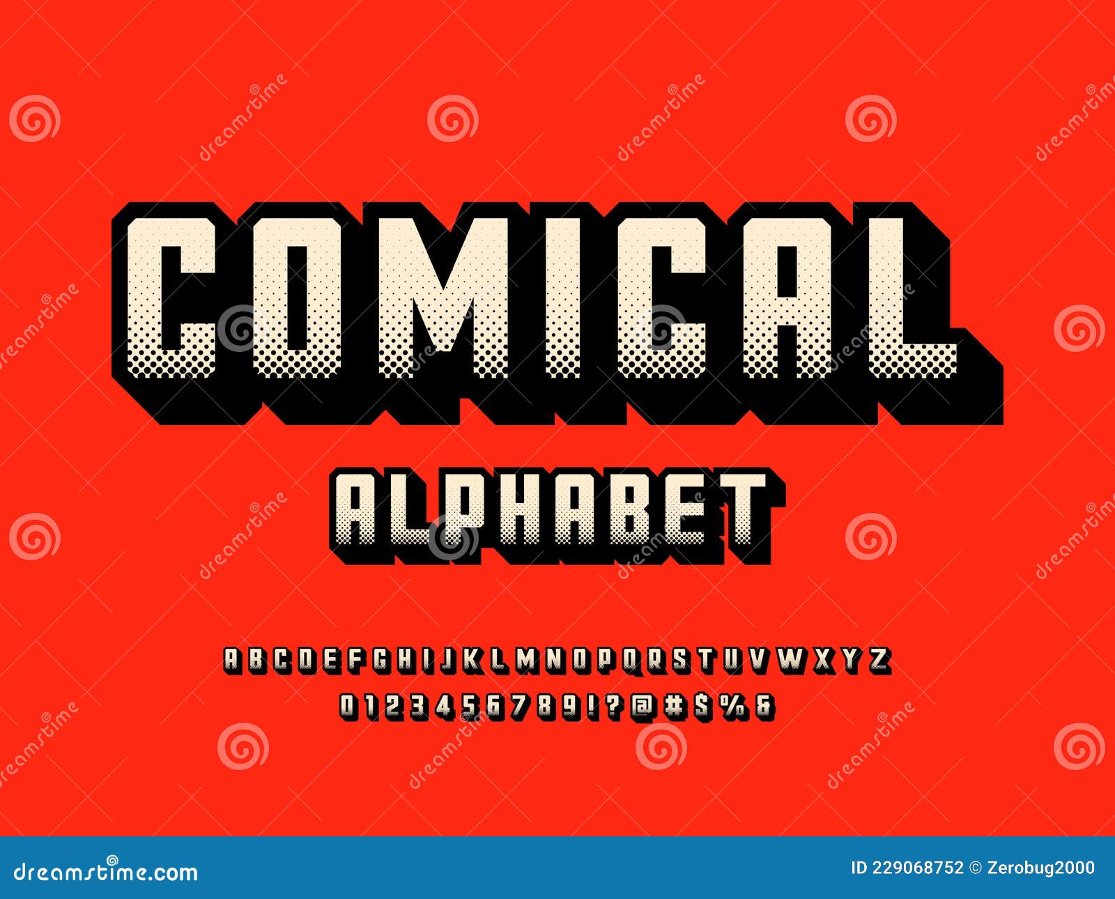 Comical font stock vector. Illustration of sign, modern - 229068752
