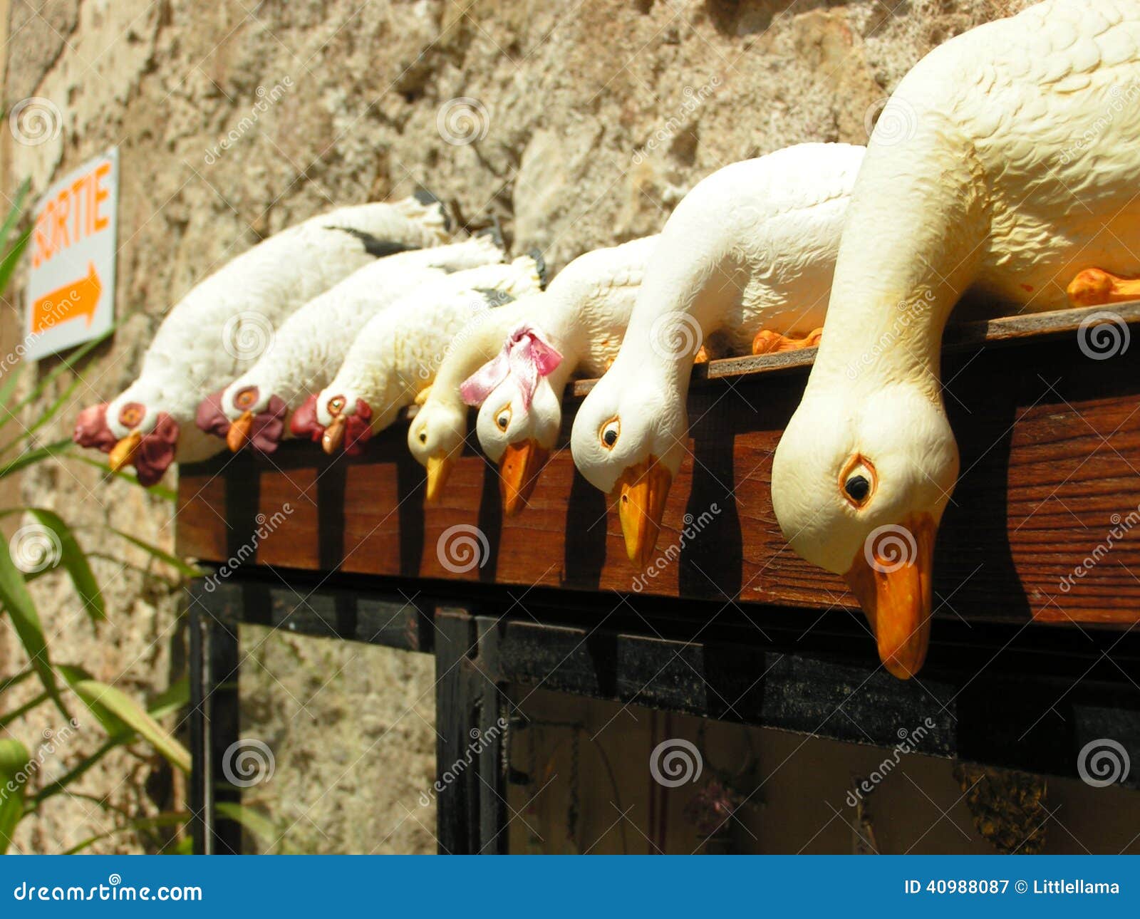 Decorative Window Ledge Geese & Chickens Stock Image - Image of ...