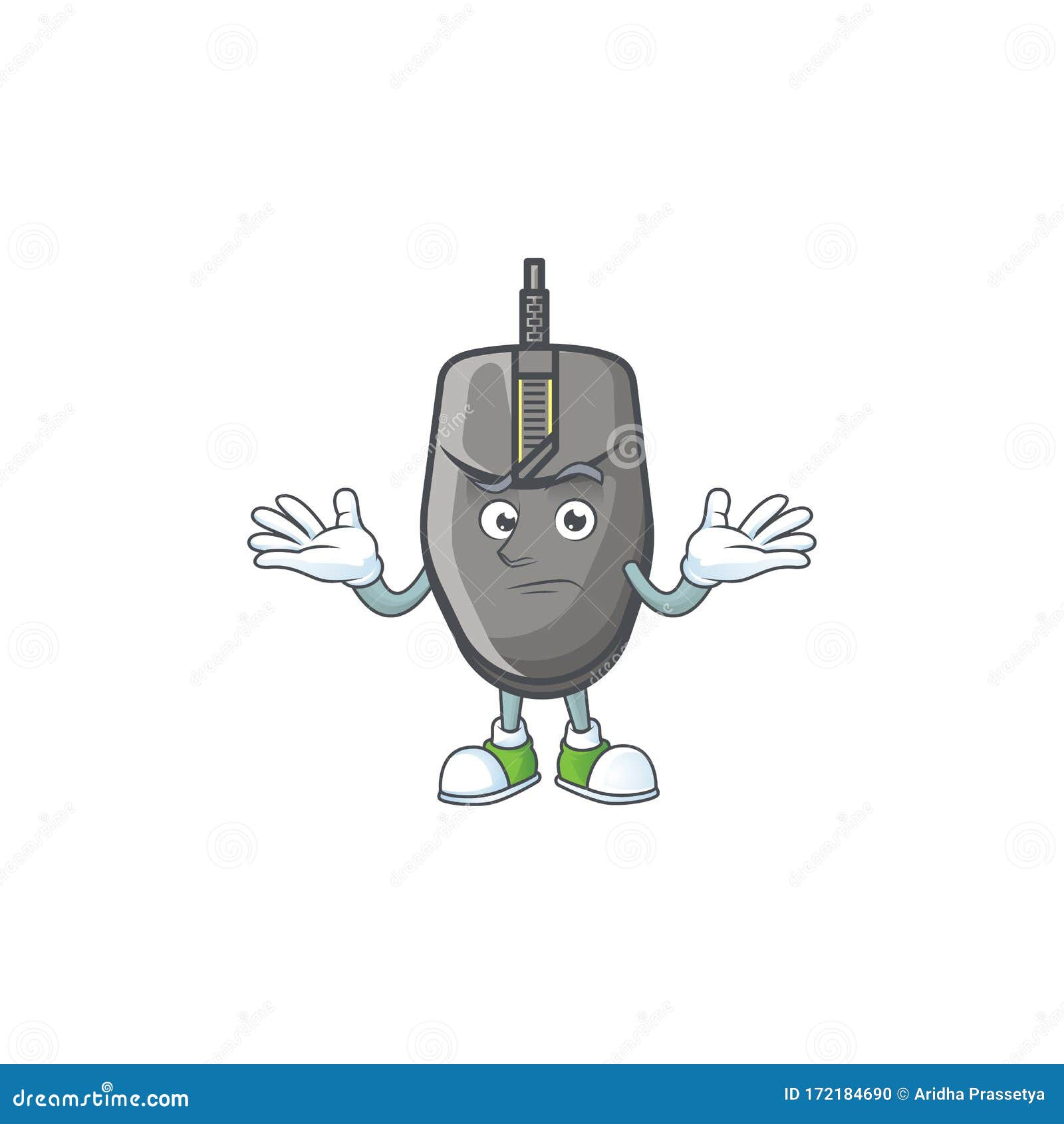 A Comical Grinning Black Mouse Cartoon Design Style Stock Vector ...