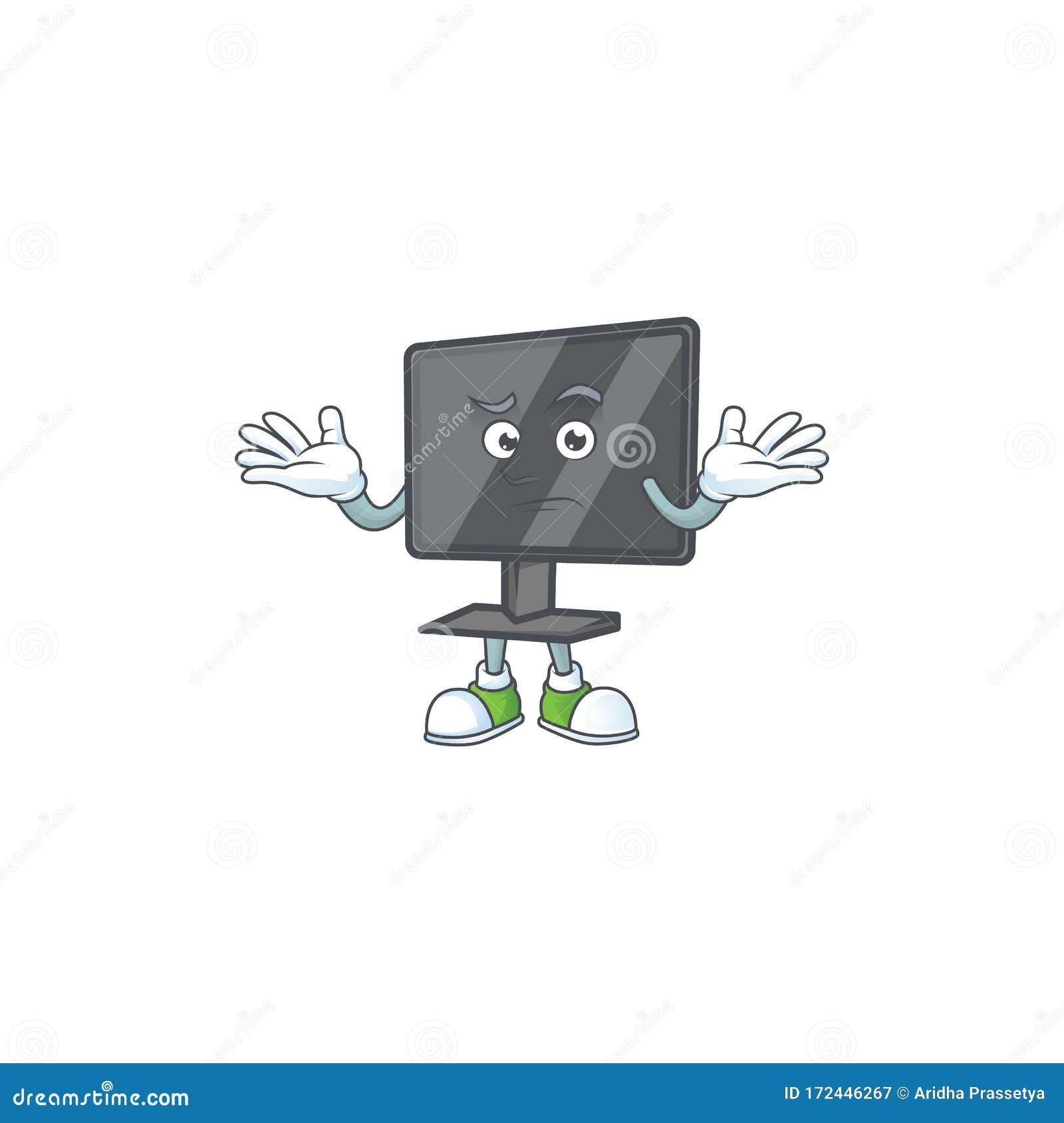 A Comical Grinning Computer Screen Cartoon Design Style Stock Vector ...