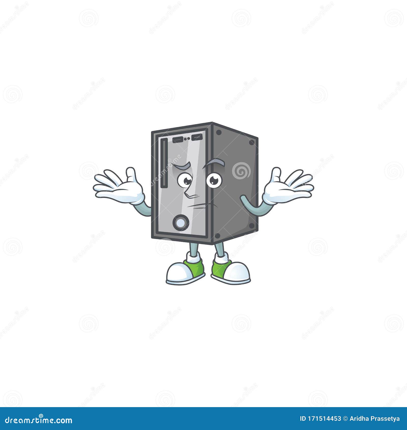 A Comical Grinning CPU Cartoon Design Style Stock Vector - Illustration ...