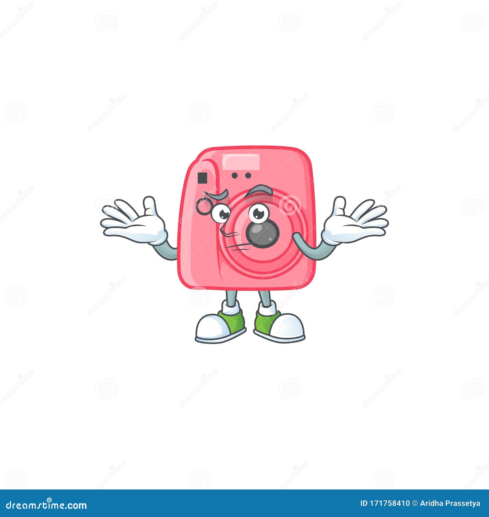 A Comical Grinning Instan Camera Cartoon Design Style Stock Vector ...