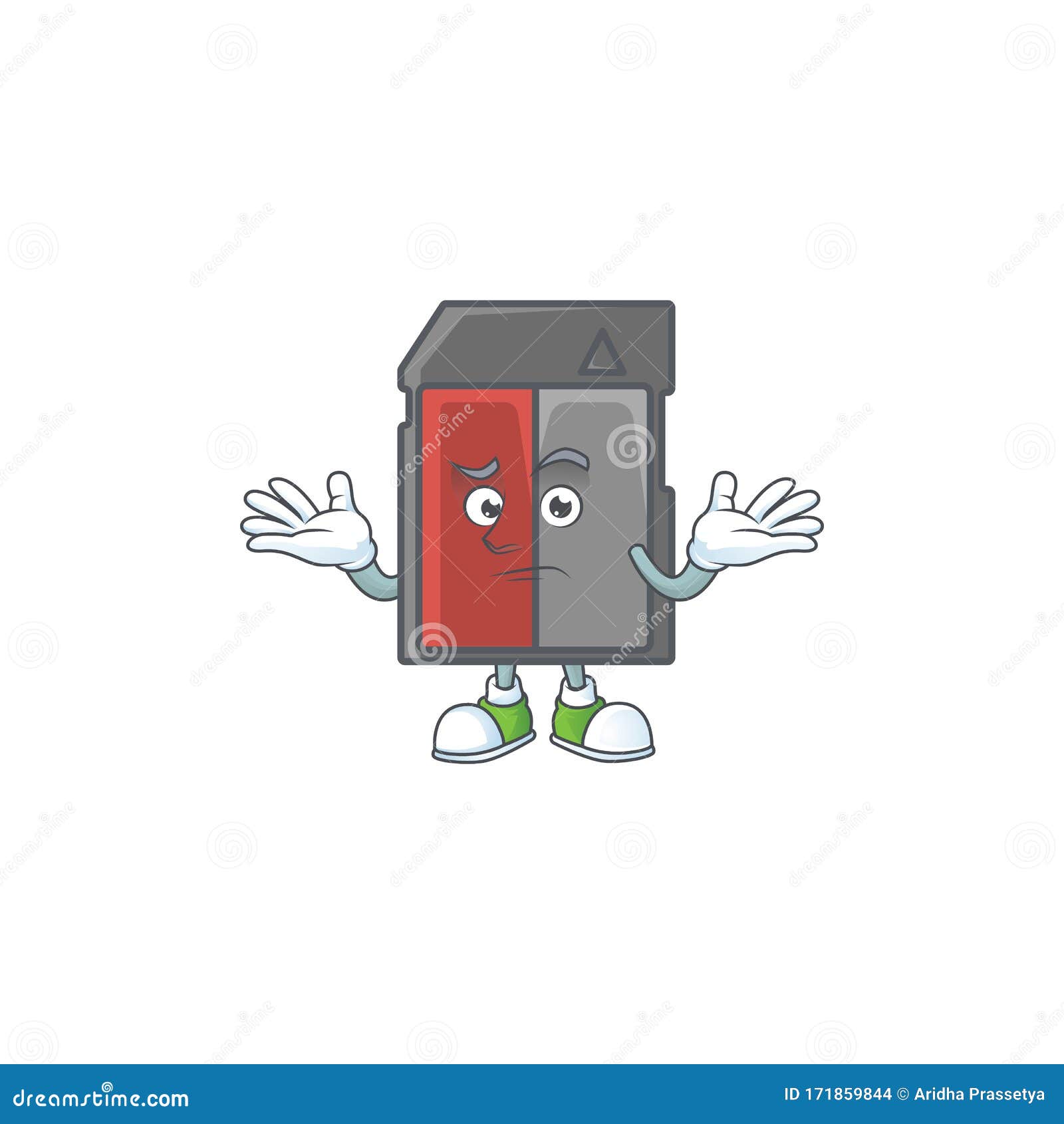 A Comical Grinning Memory Card Cartoon Design Style Stock Vector ...