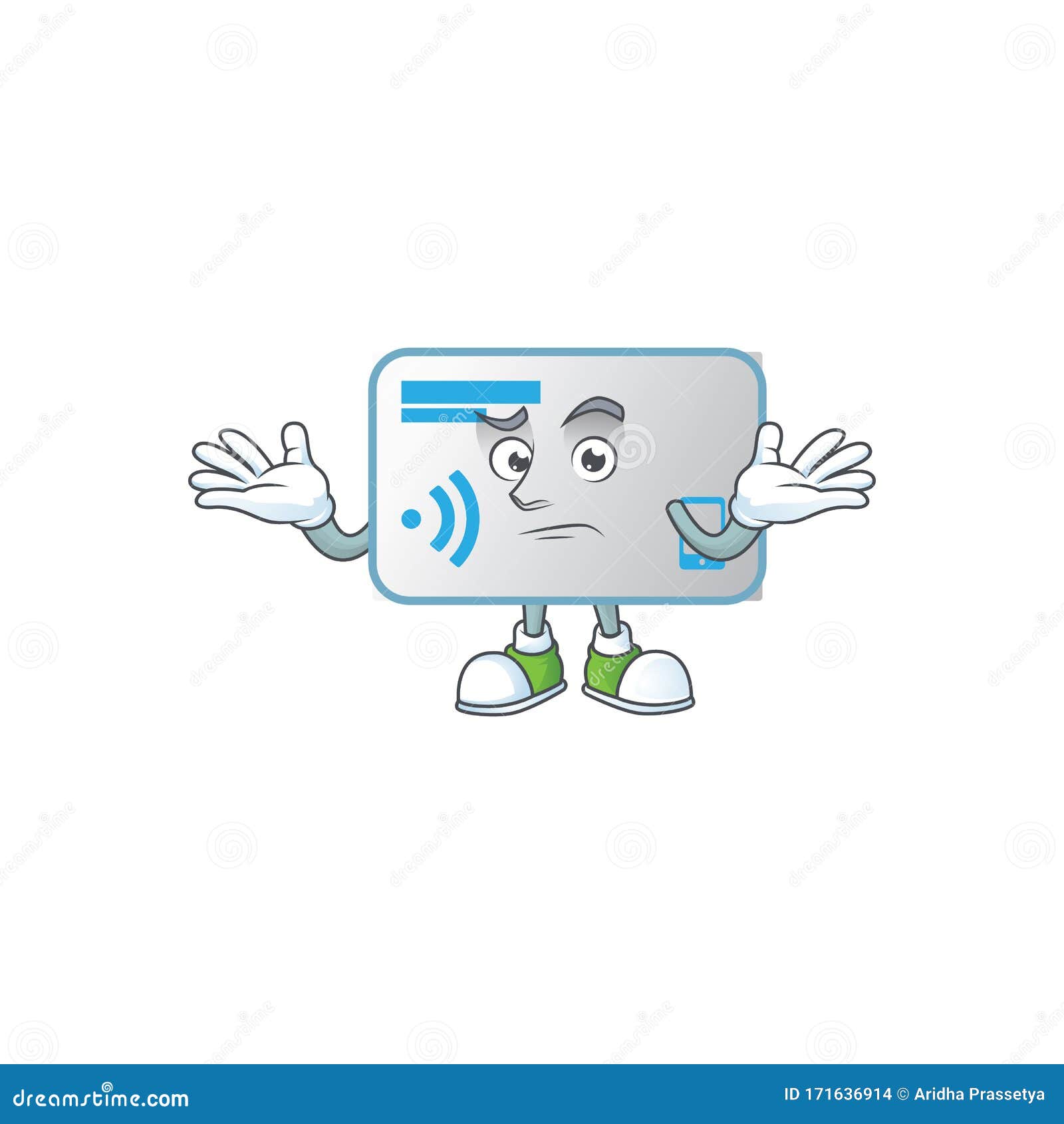 A Comical Grinning NFC Card Cartoon Design Style Stock Vector ...
