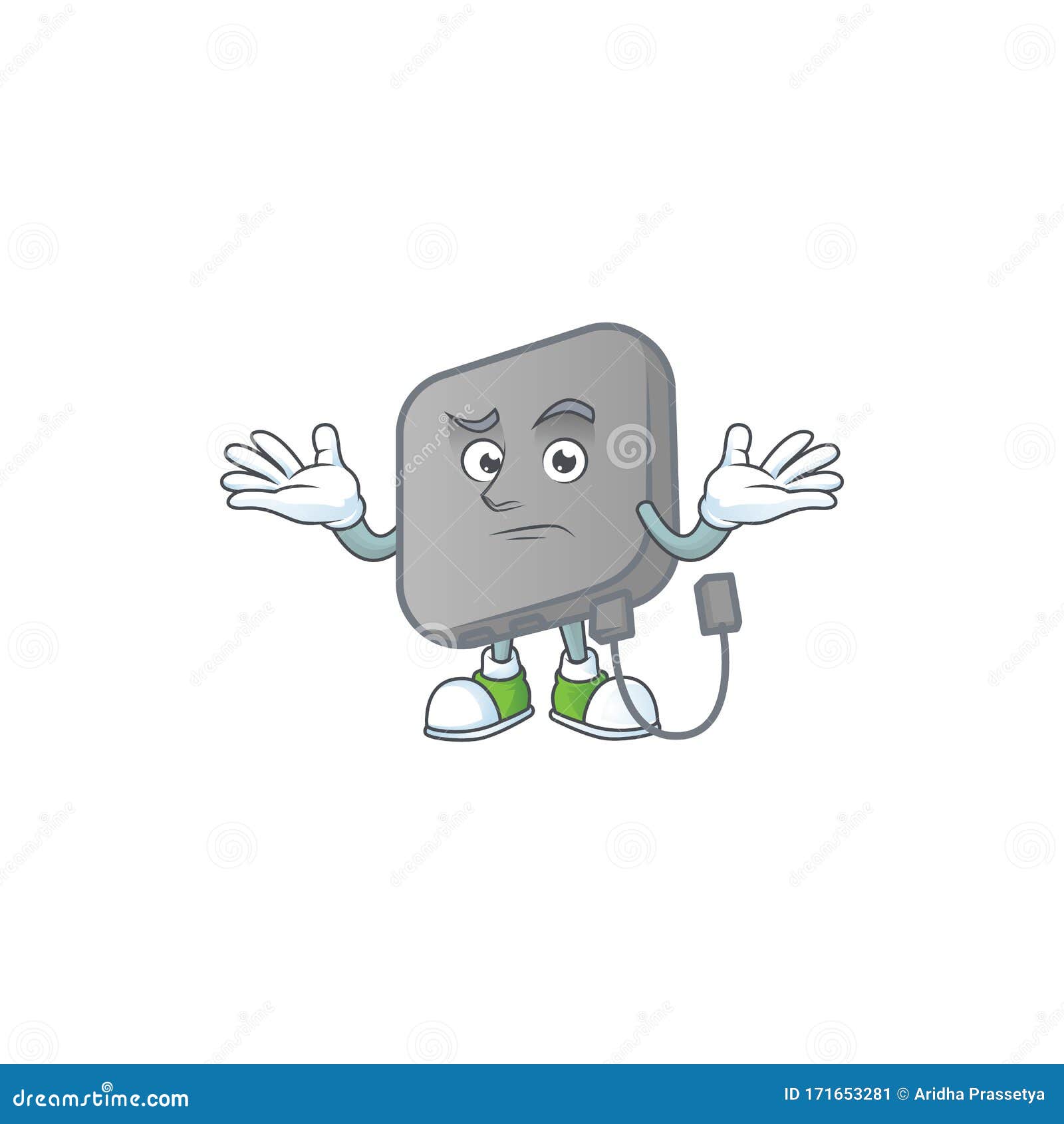 A Comical Grinning Power Bank Cartoon Design Style Stock Vector ...