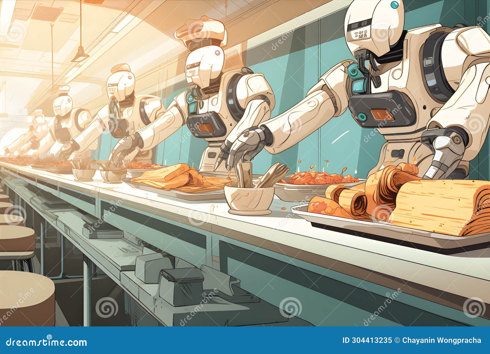 Animated Robotic Arms With Personalities Engaged In A Synchronized ...