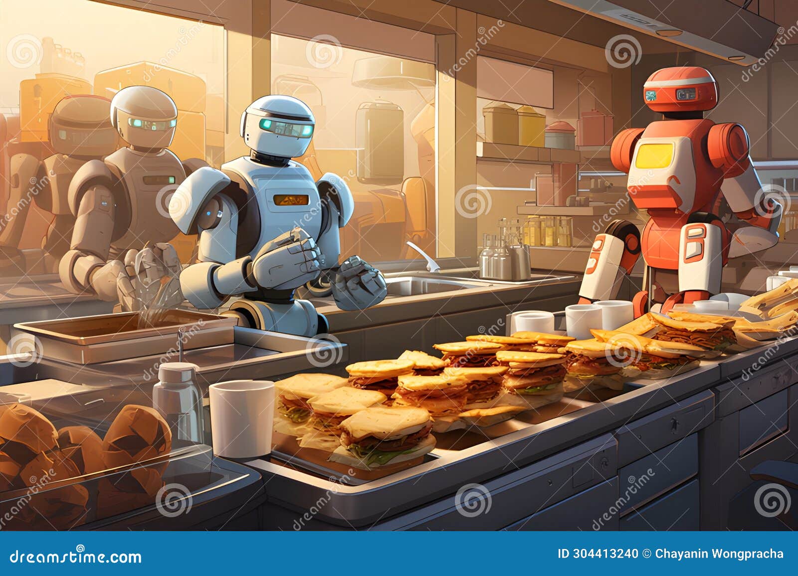 Animated Robotic Arms With Personalities Engaged In A Synchronized Dance. AI Generated Royalty ...