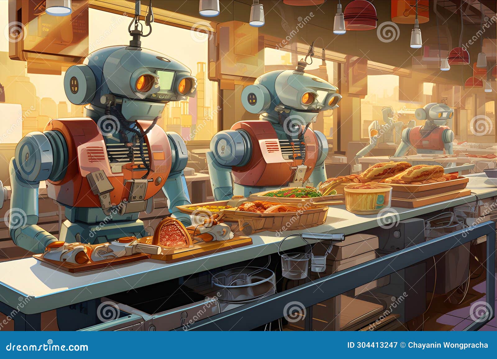 Animated Robotic Arms With Personalities Engaged In A Synchronized Dance. AI Generated Royalty ...