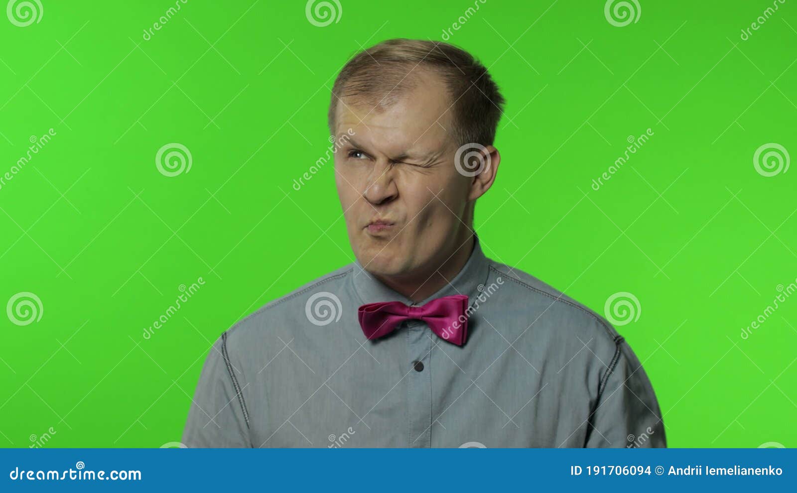 Comical Man Making Silly Face with Inflates the Cheeks, Idiotic ...