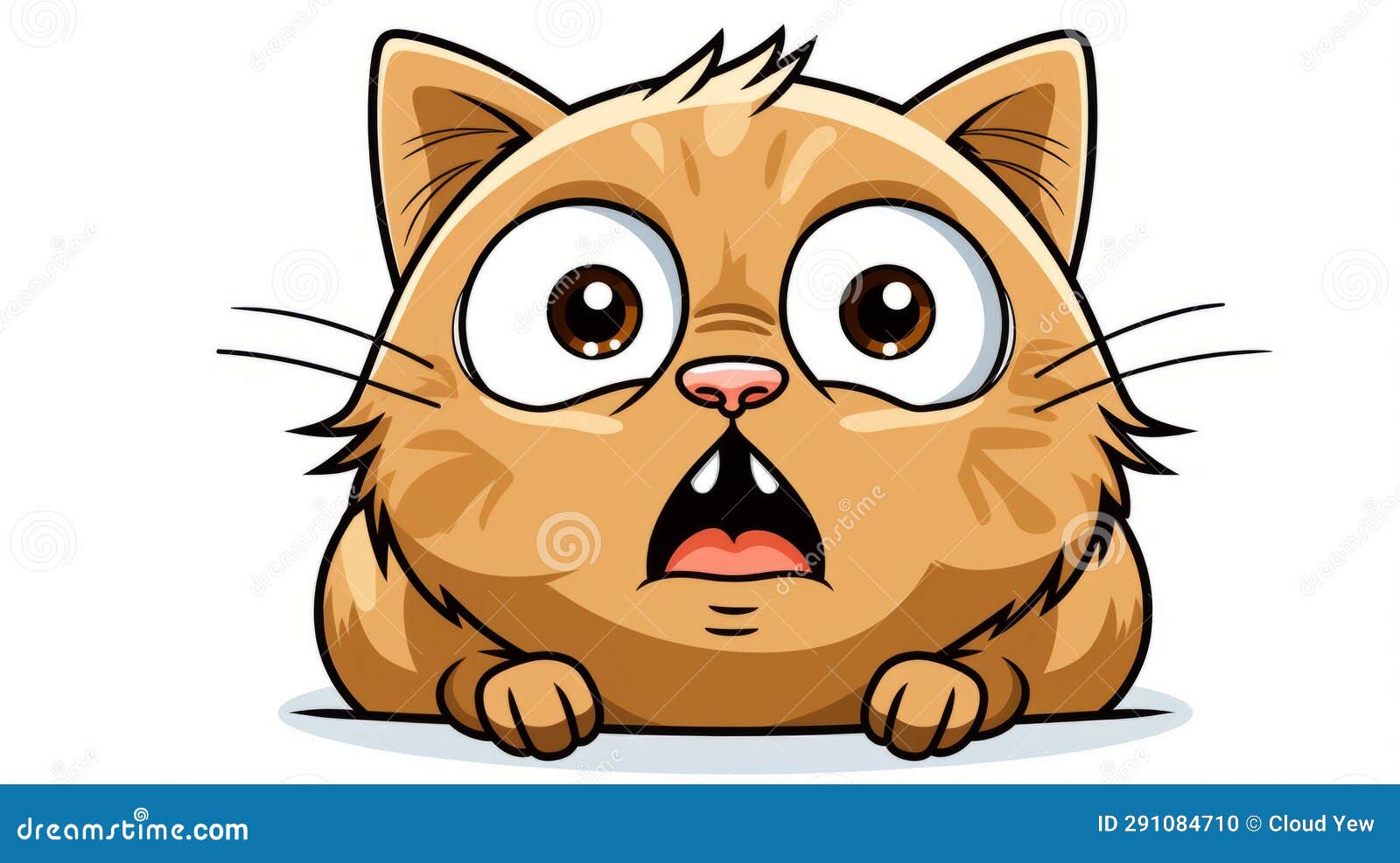 Comical Mischievous Cat stock illustration. Illustration of fluffy ...