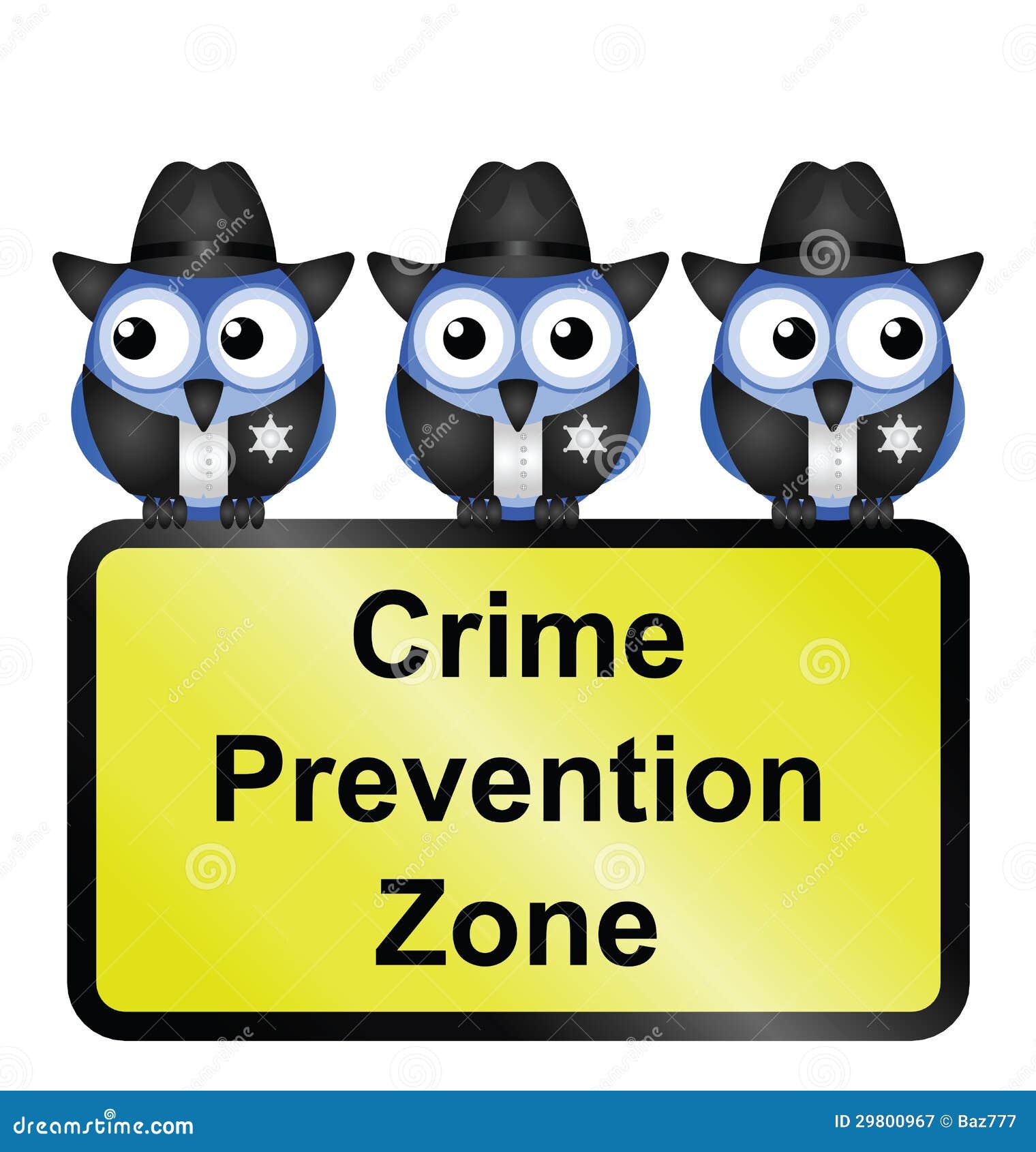 Comical USA Crime Prevention Zone Stock Vector - Illustration of ...