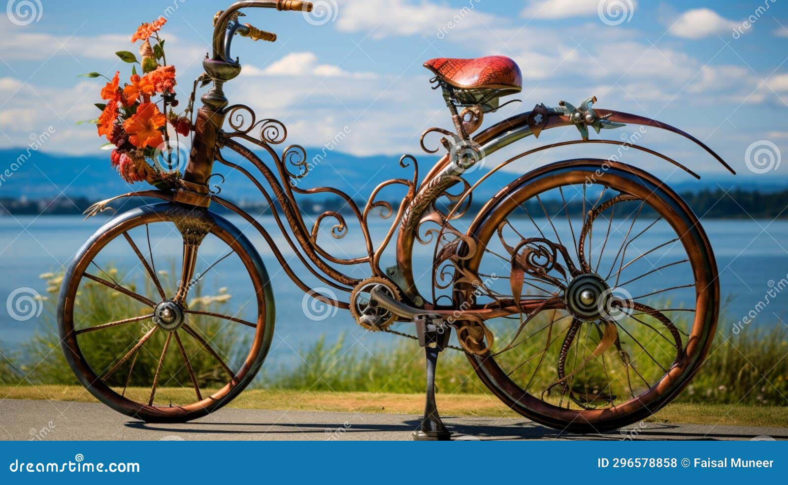 A Comically Exaggerated Bicycle with Oversized Wheels and a Whimsical ...