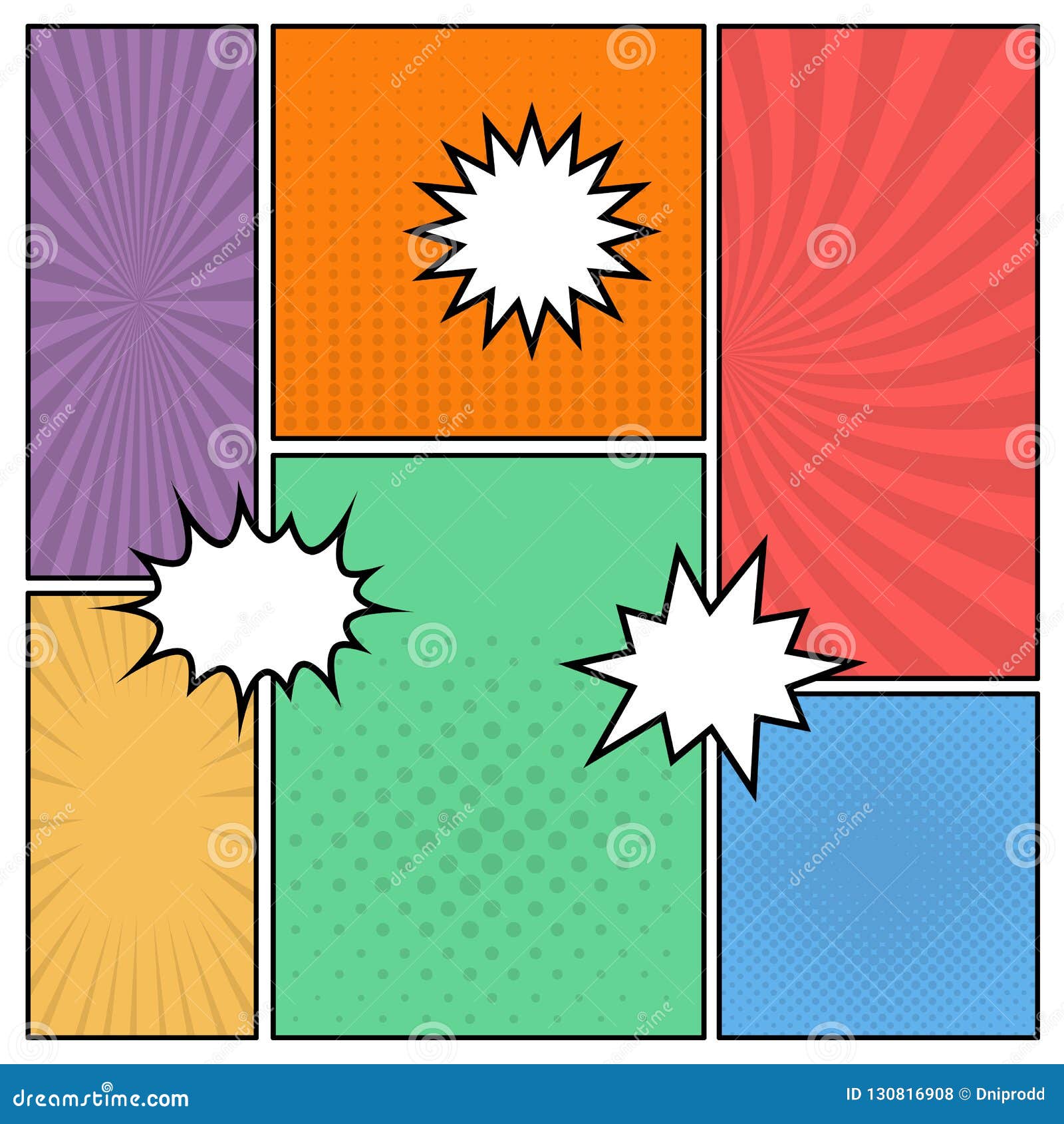 Colorful Comic Book Page Background Stock Vector - Illustration of ...