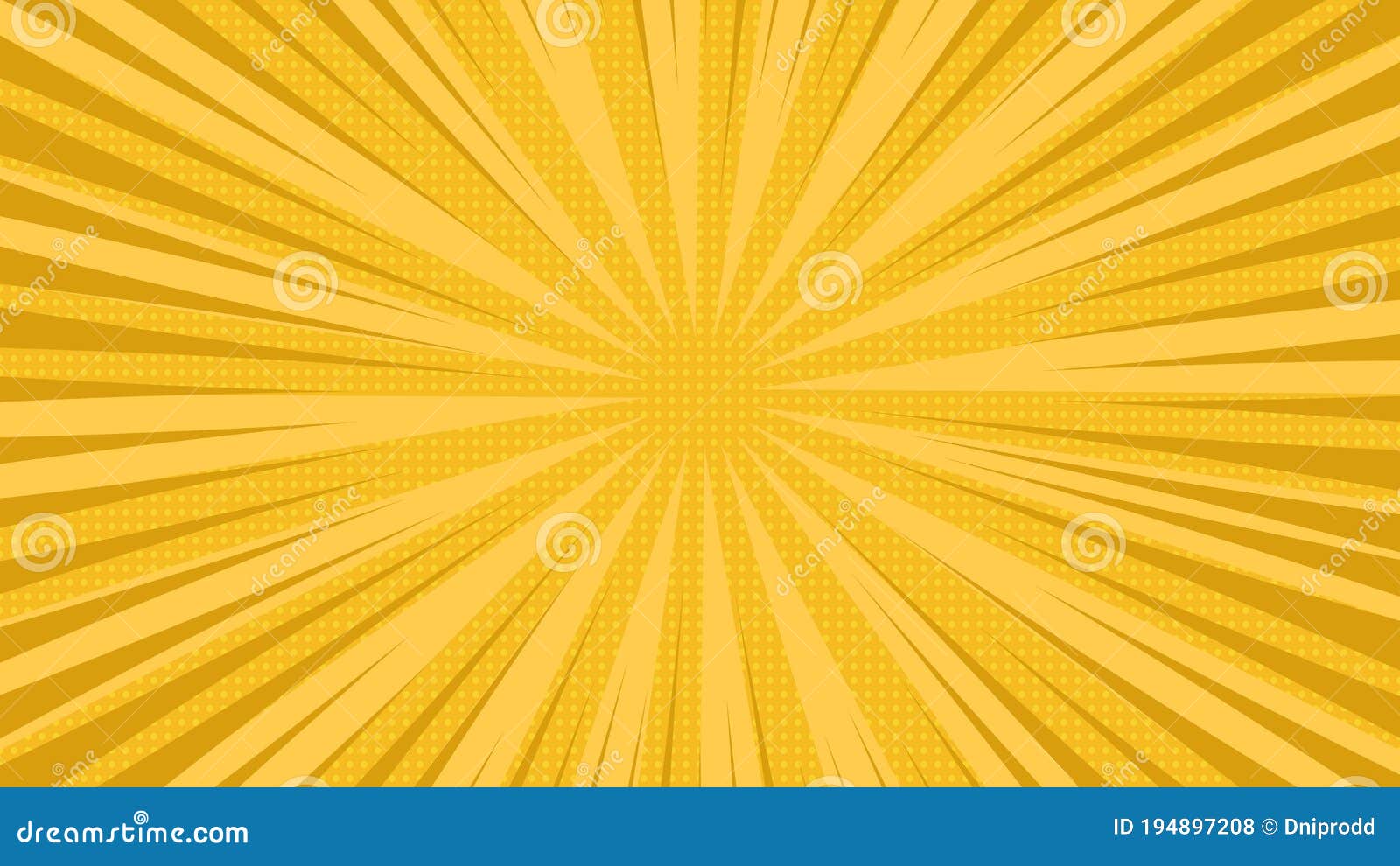 Yellow Comic Book Page Background in Pop Art Style with Empty Space ...