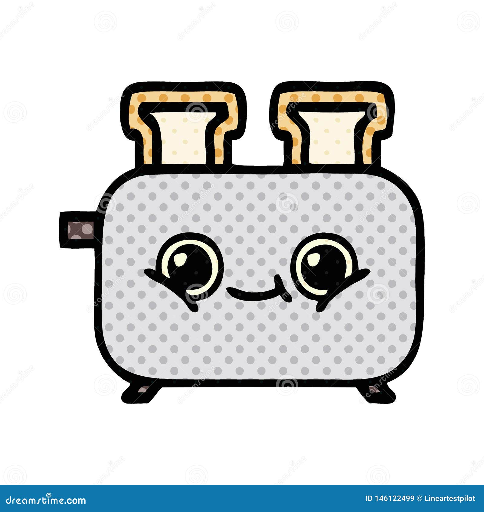 Comicbuch-Comiccartoon Eines Toaster Vektor Abbildung - Illustration ...
