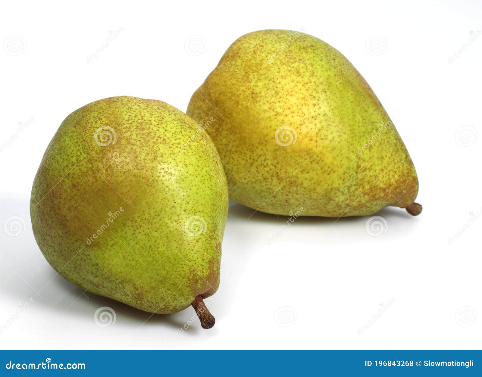 Comice Pear, Pyrus Communis, Fruits Against White Background Stock ...