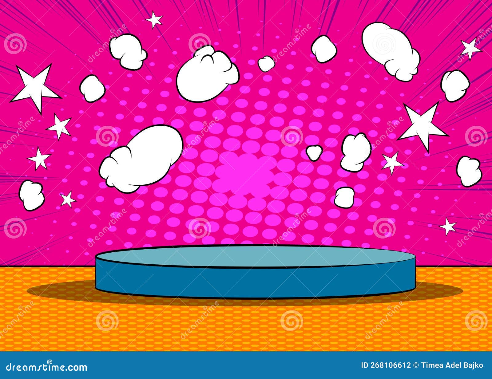 Comics Abstract Product Podium Stage. Comic Book Scene Pedestal or ...