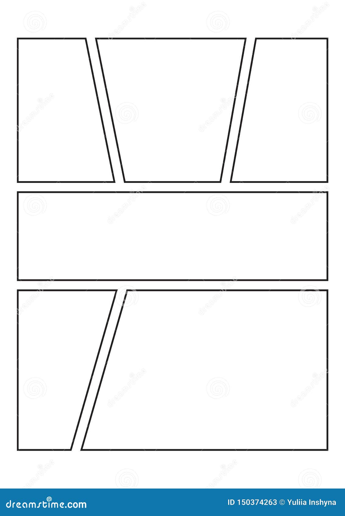 Comics Blank Layout Template Background Stock Vector - Illustration of professional, composition ...