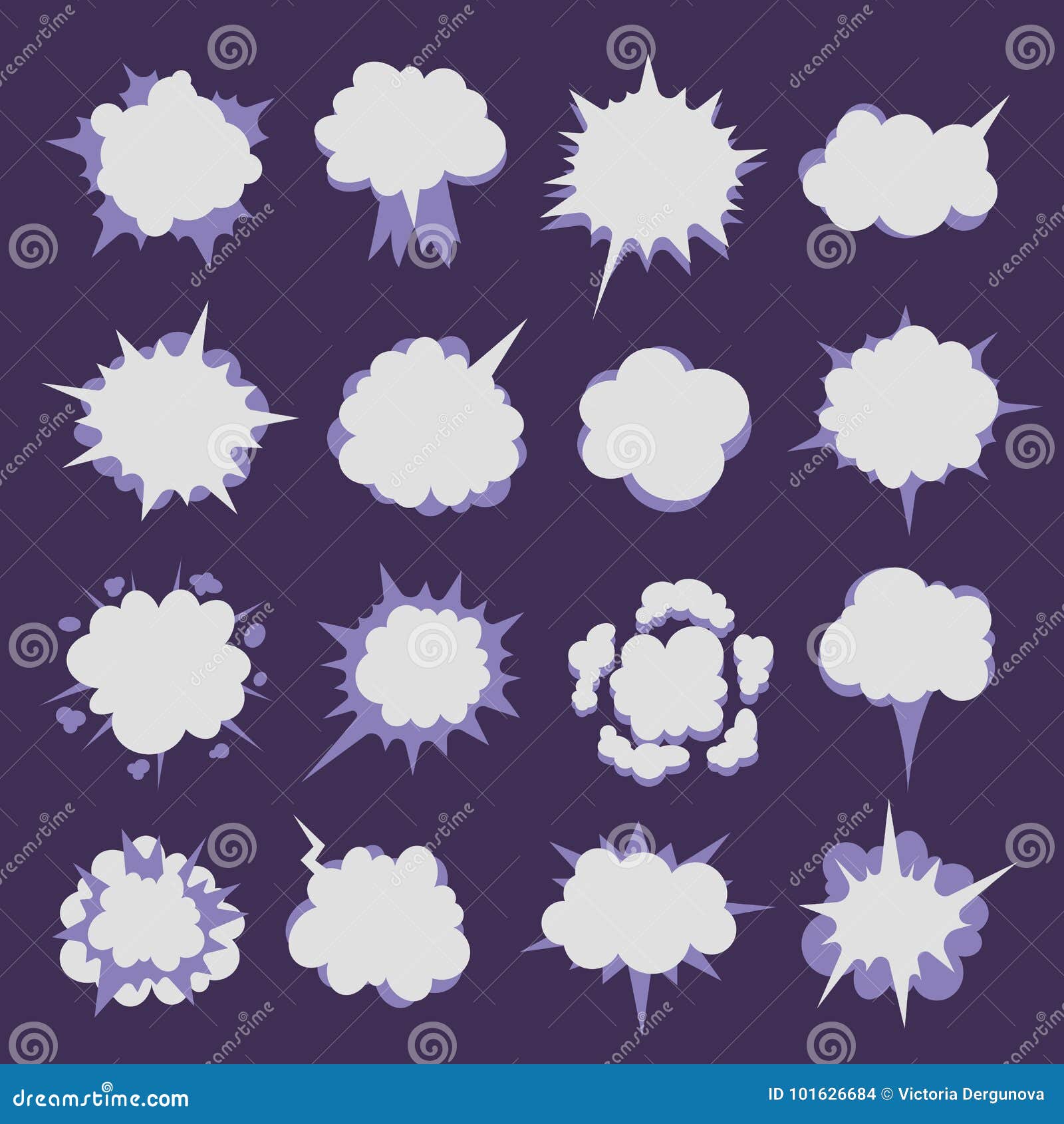 Comics Dialog Empty Cloud, Bubble Set Stock Vector - Illustration of ...