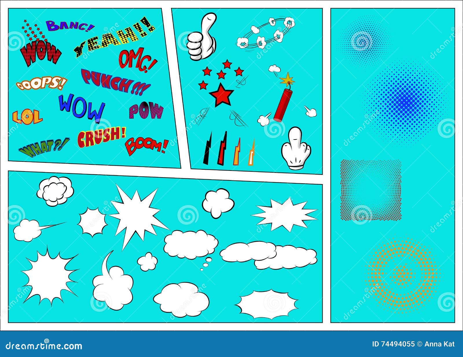 Comics book element stock vector. Illustration of comic - 74494055