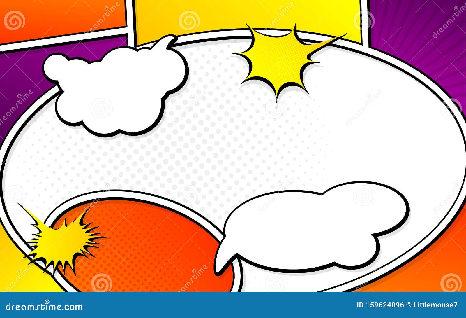 Comics Book Page. Pop Art Style Stock Vector - Illustration of retro ...