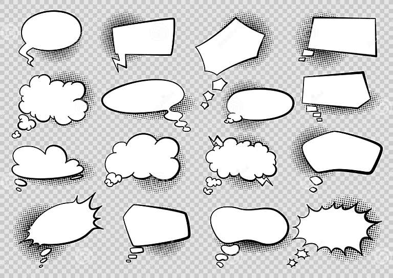 Comics Book Speech Bubbles. Speech Balloon or Cartoon Design Elements ...
