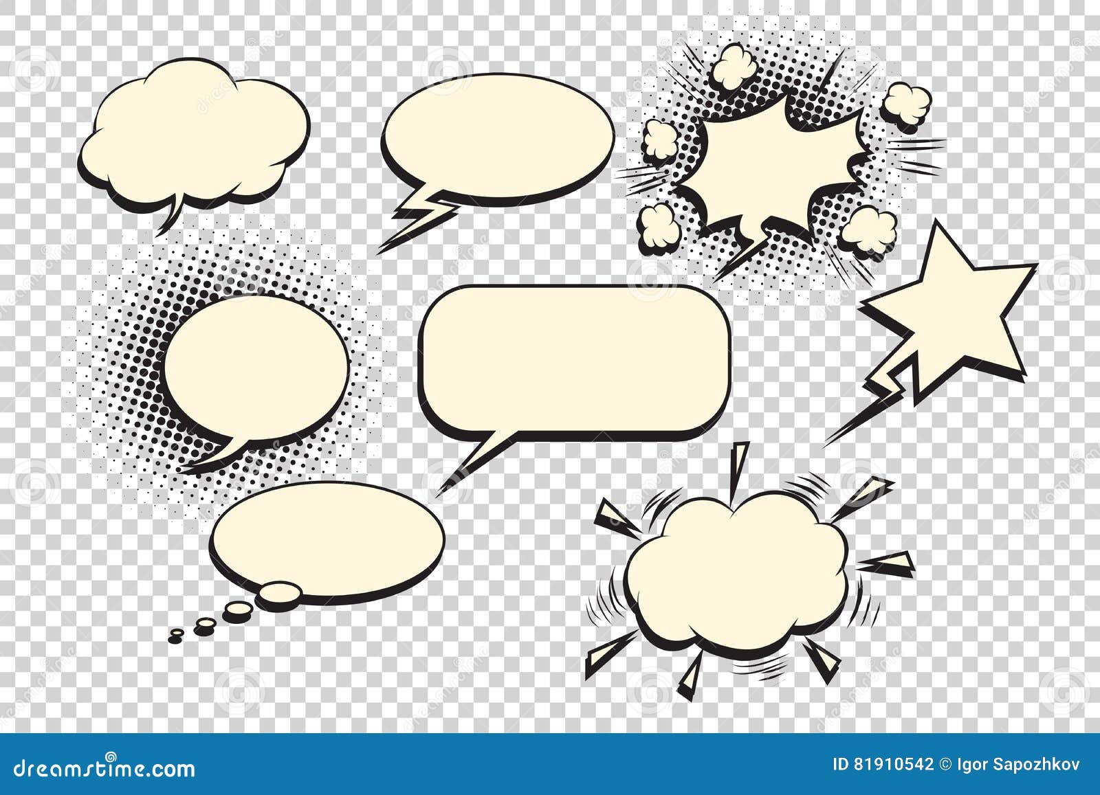 Comics bubble set stock vector. Illustration of halftone - 81910542