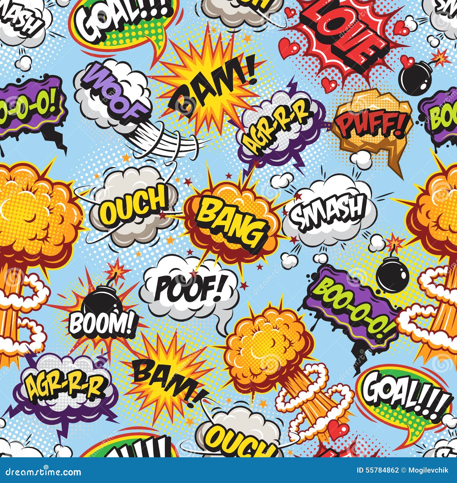 Comics bubbles pattern stock illustration. Illustration of graphic ...