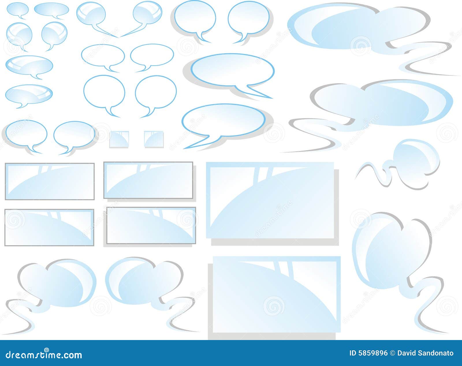 Comics Clouds and Stickers stock illustration. Illustration of clouds ...