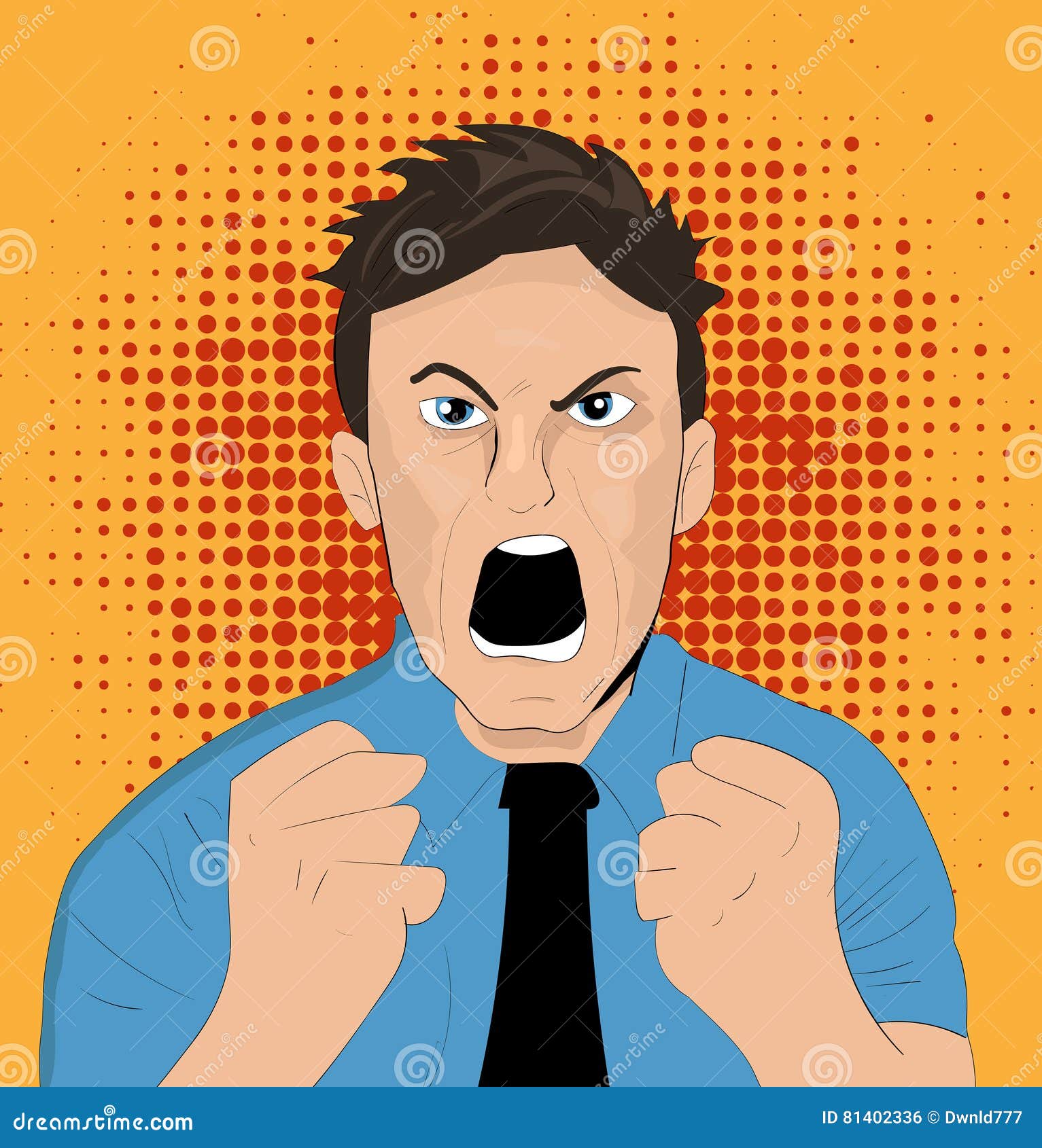Comics face angry man stock illustration. Illustration of boss - 81402336