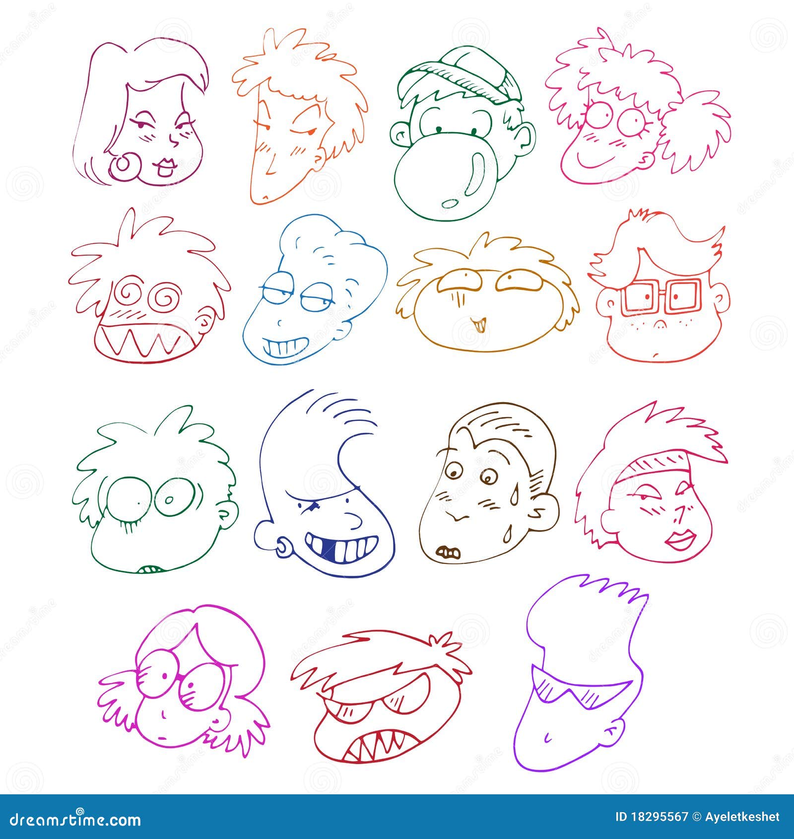 Comics faces stock vector. Illustration of caricature - 18295567