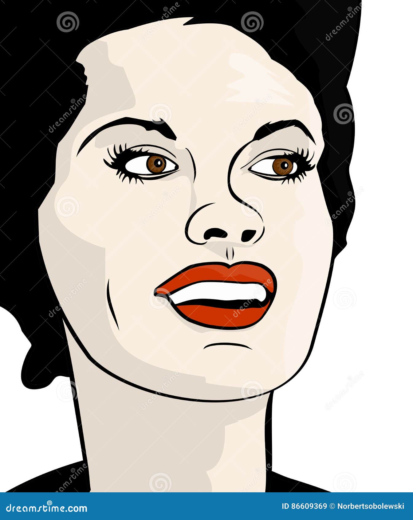 Comics girl stock vector. Illustration of hairstyle, beauty - 86609369