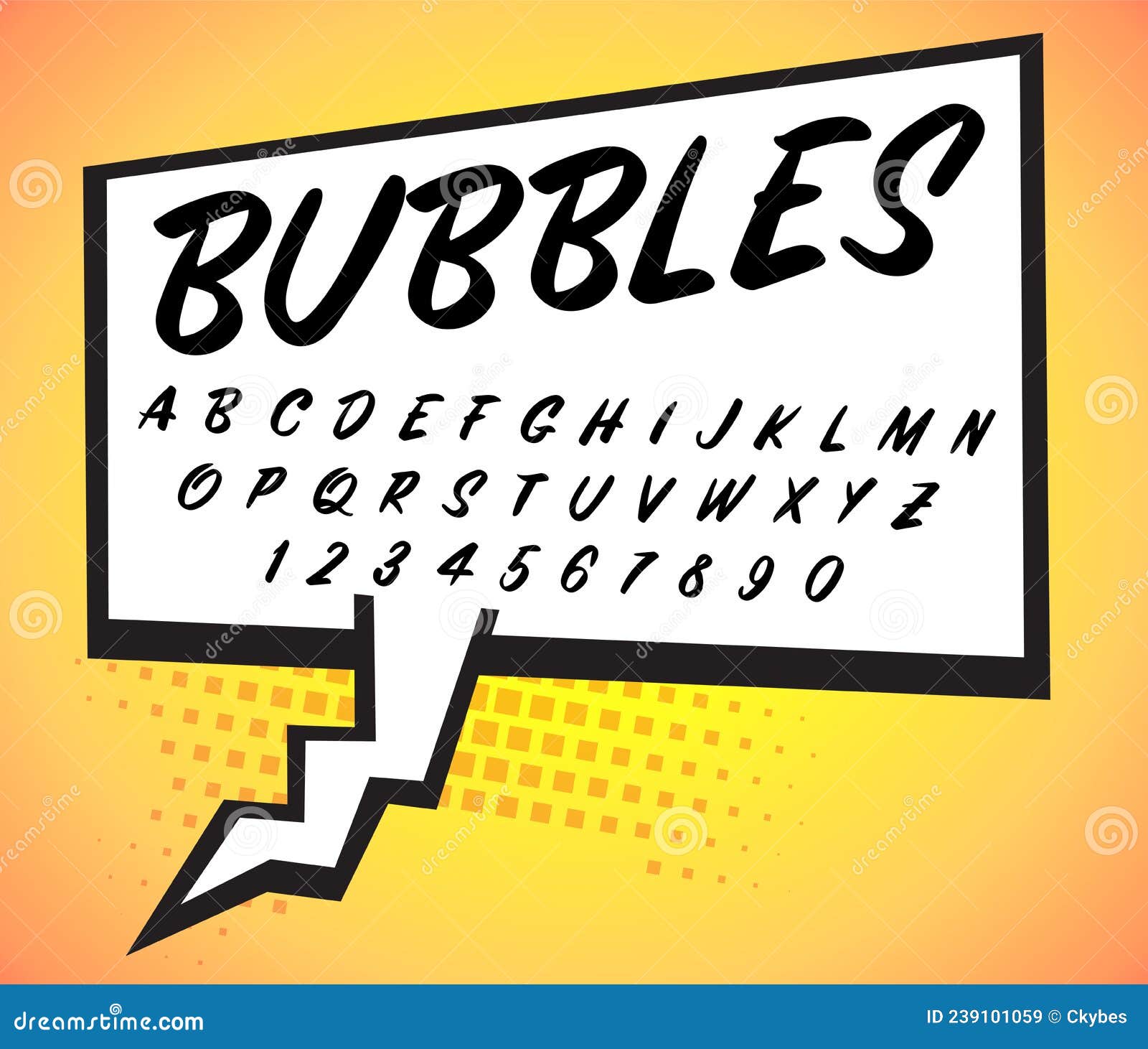 Comics Or House Sign Handwritten Font Vector Illustration ...