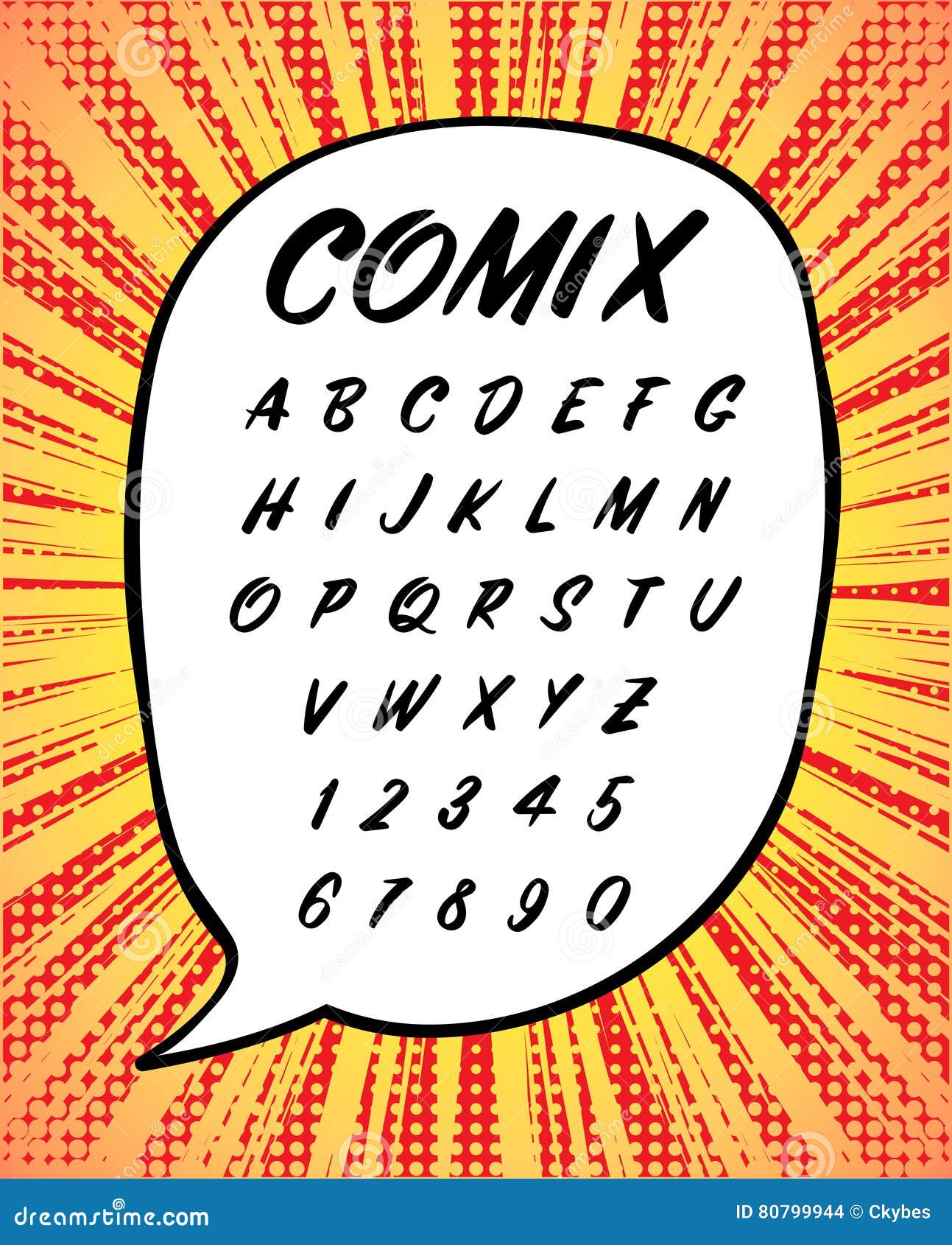 Comics Or House Sign Handwritten Font Vector Illustration ...