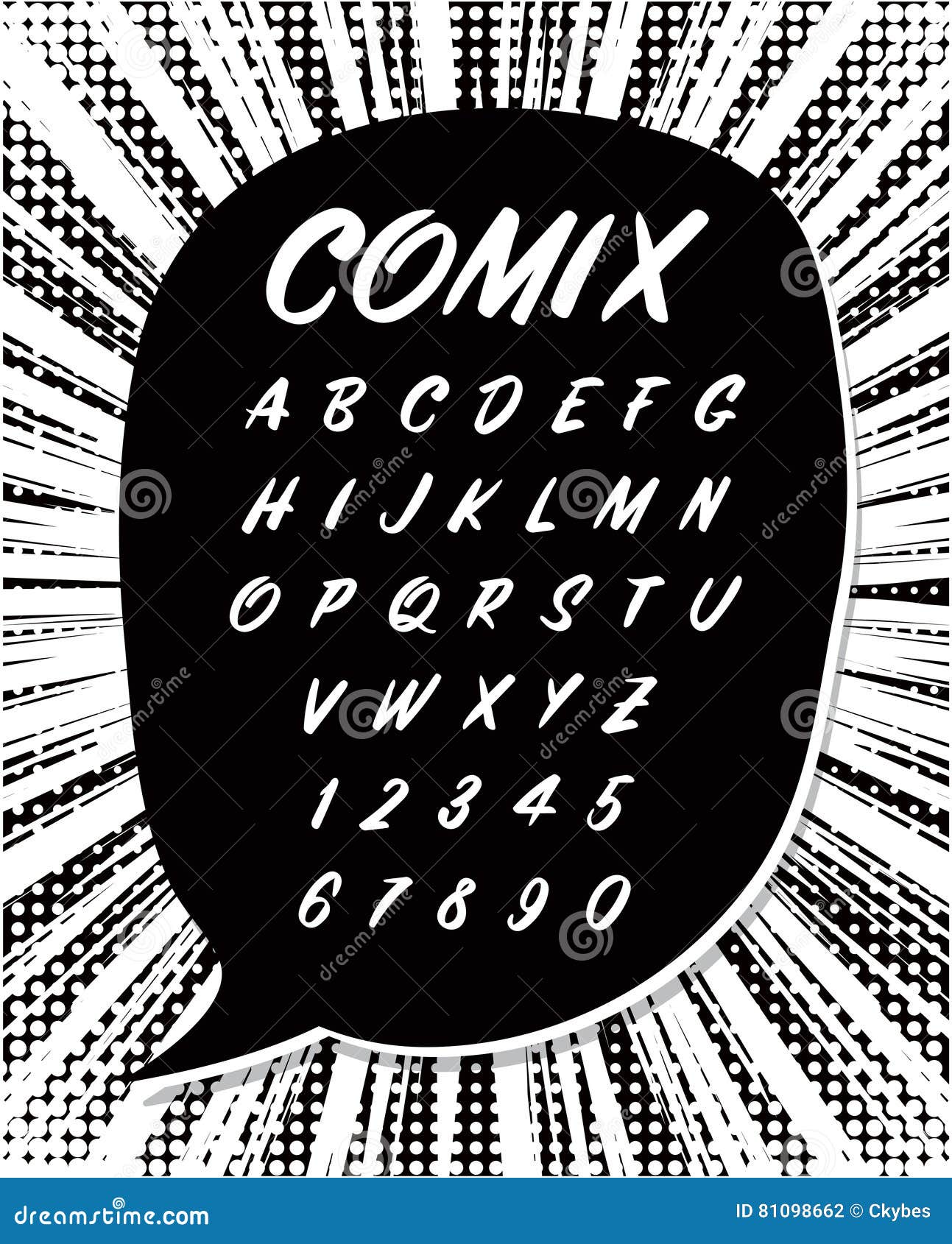 Comics Or House Sign Handwritten Font In Vector | CartoonDealer.com ...