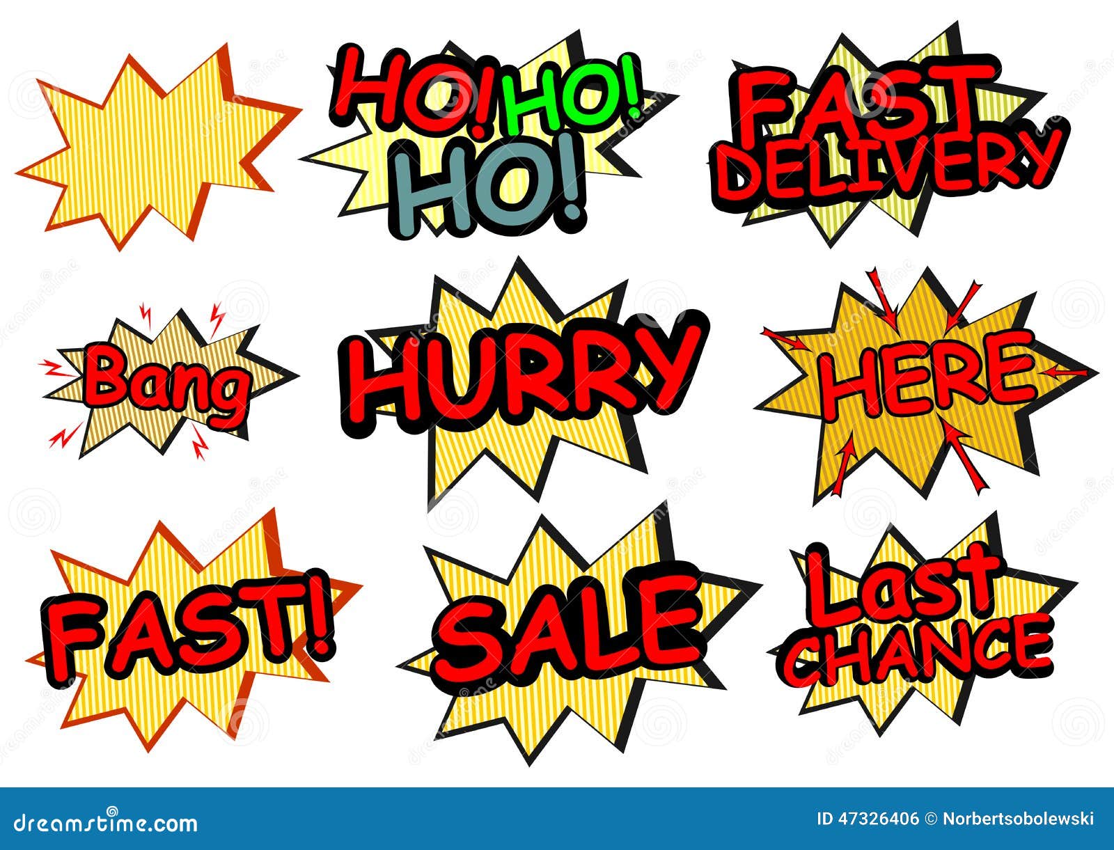 Comics icon set stock vector. Illustration of element - 47326406