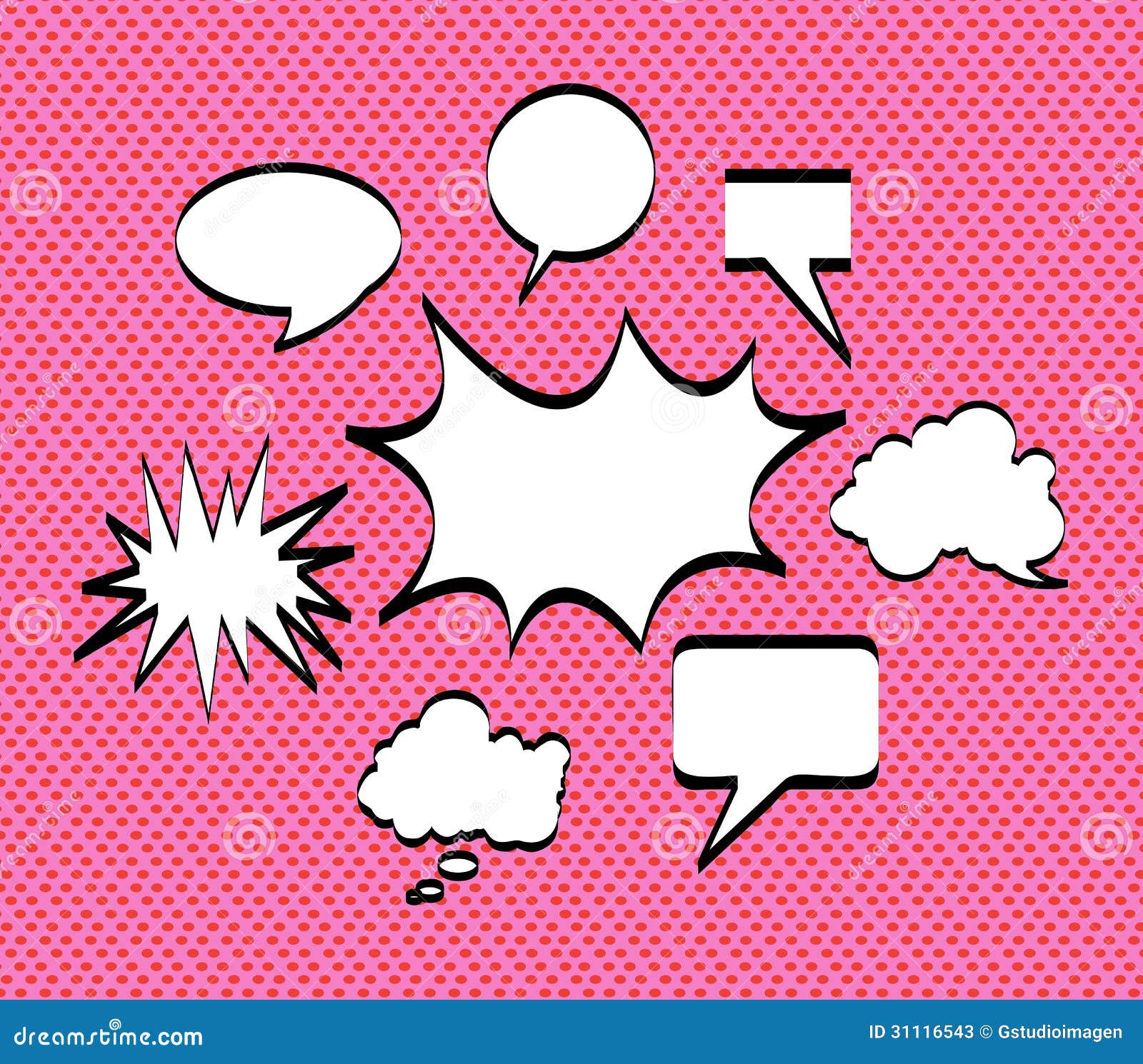 Comics icons pink stock vector. Illustration of noise - 31116543
