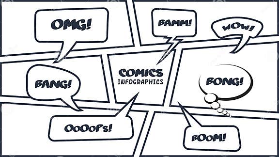 Comics Infographic with 4 Steps, Options, Parts or Processes. Business ...