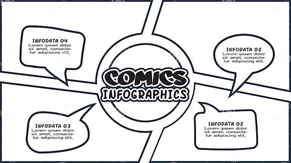 Comics Infographic with 4 Steps, Options, Parts or Processes. Business ...