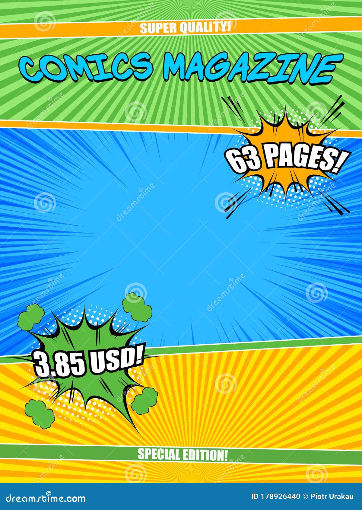 Comics Magazine Colorful Template Stock Vector - Illustration of ...