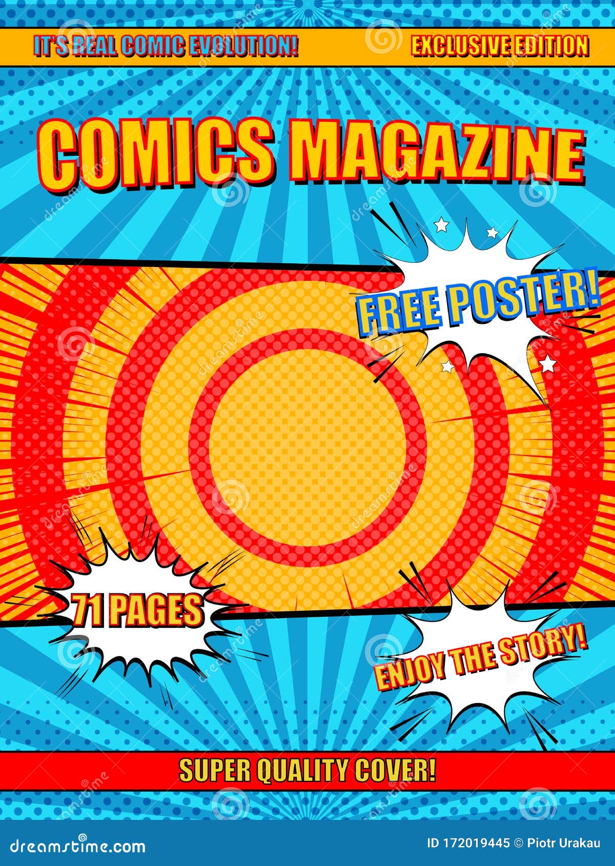 Comics magazine cover stock vector. Illustration of bright - 172019445