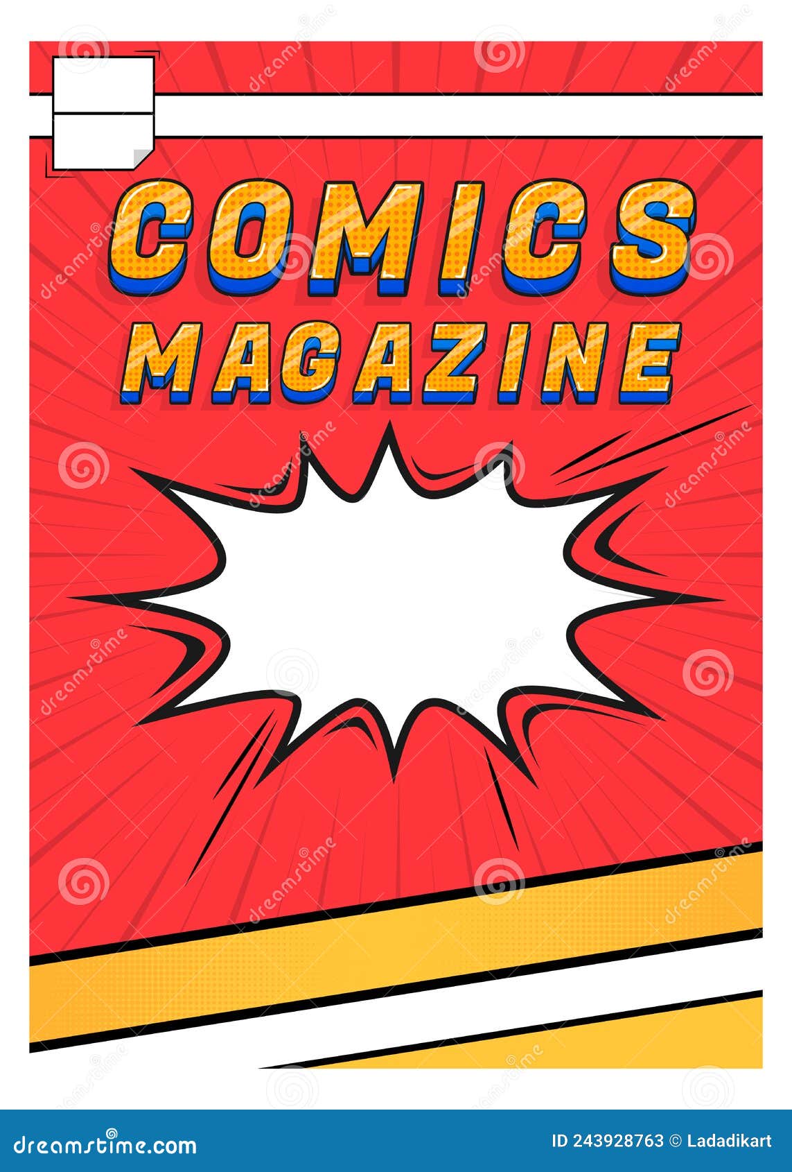 Comics Magazine Cover Template. Retro Style Poster Stock Vector ...