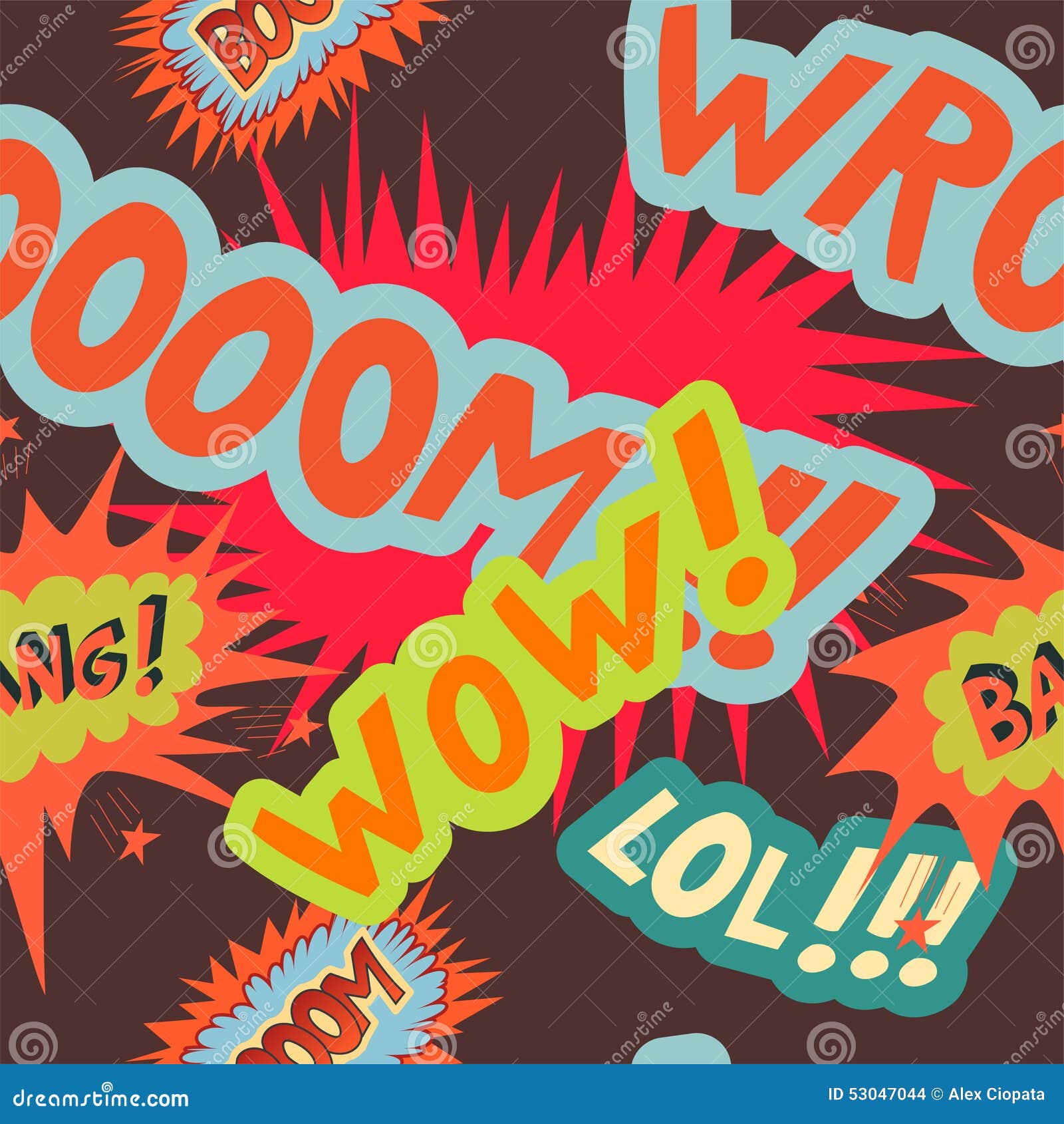 Comics Pattern Cartoon Vector | CartoonDealer.com #53059083