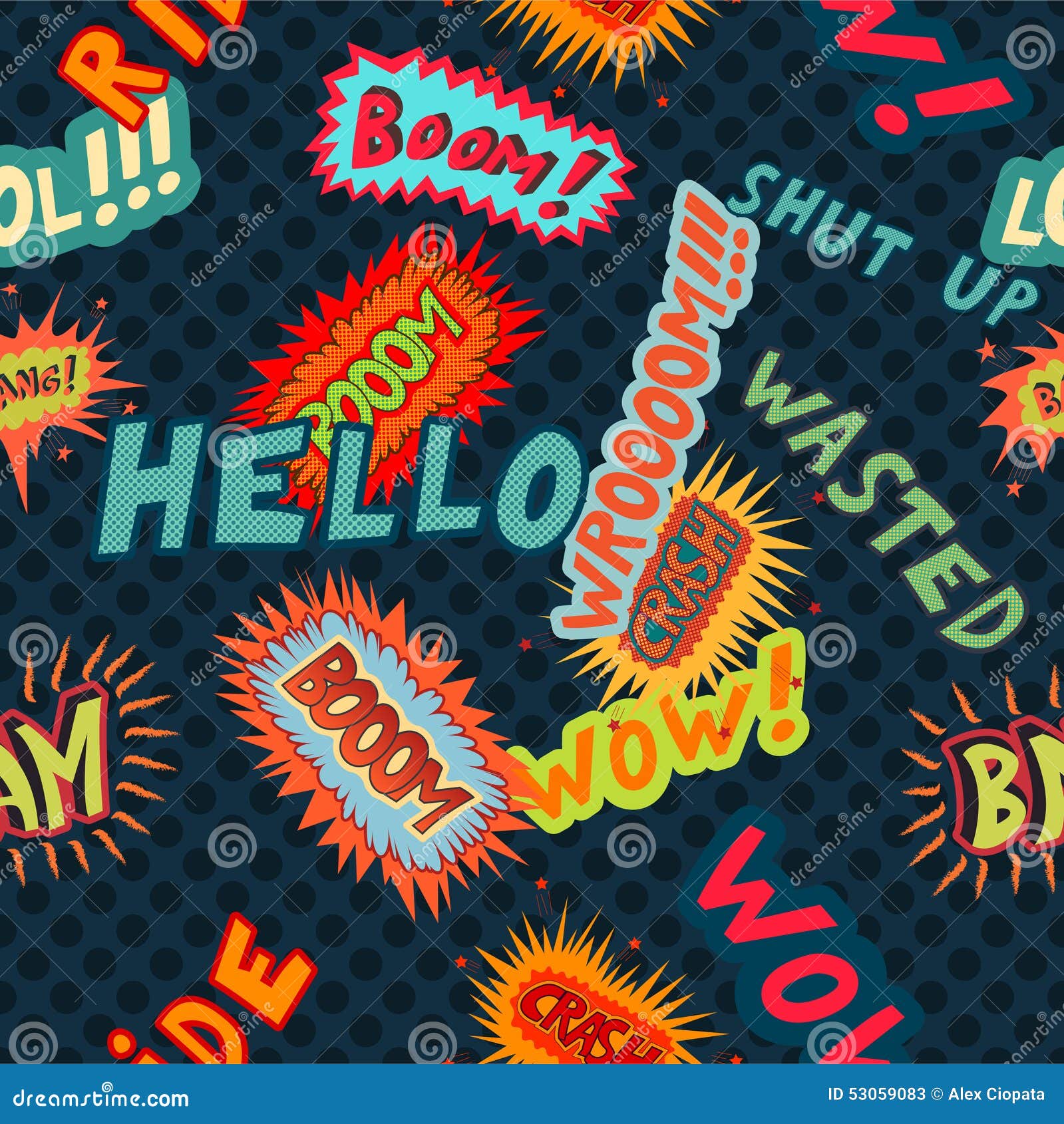 Comics Pattern Cartoon Vector | CartoonDealer.com #53059083