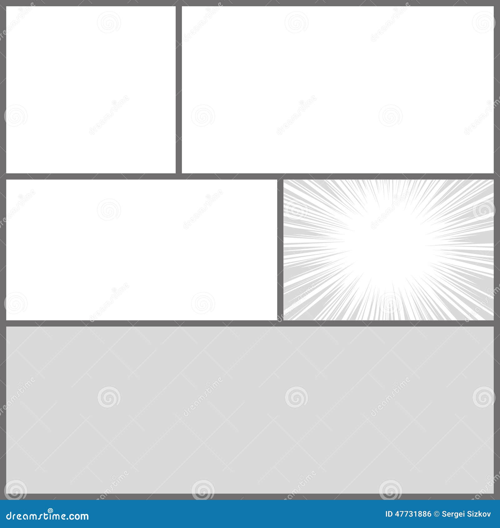 Comics Pop Art Style Blank Layout Template with Stock Vector ...