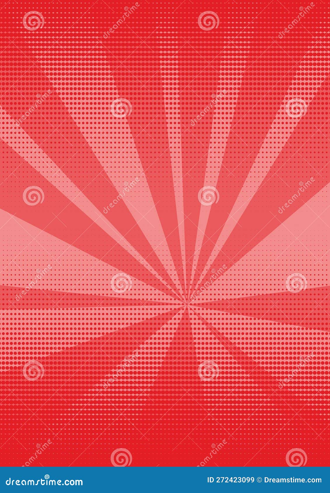 Comics Rays Background with Halftones. Vector Summer Backdrop ...