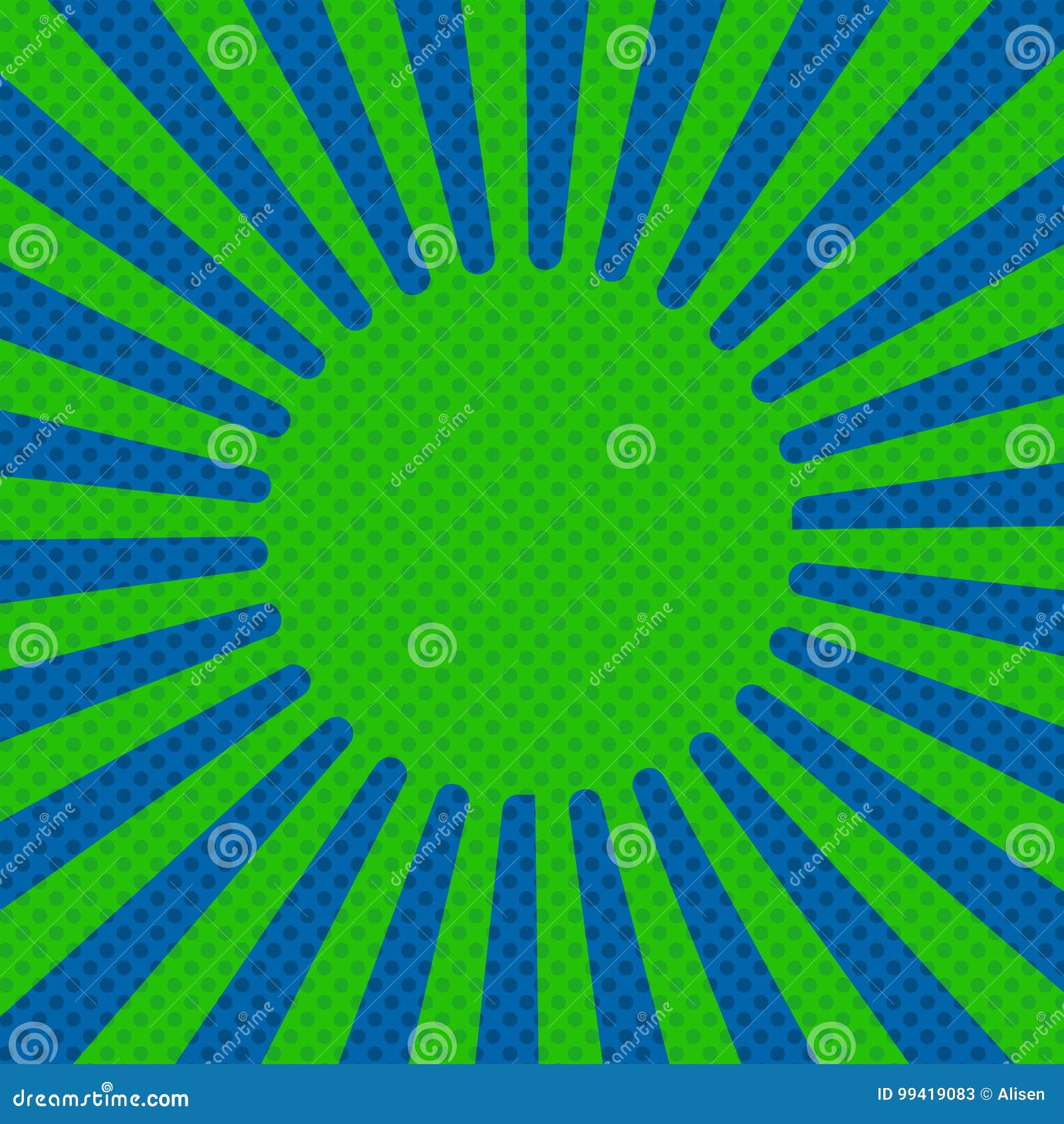 Comics Rays, Vector. Blue and Green Stock Vector - Illustration of ...