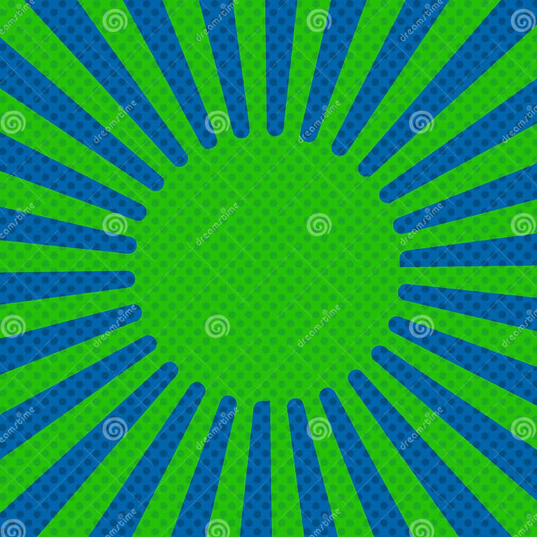 Comics Rays, Vector. Blue and Green Stock Vector - Illustration of ...