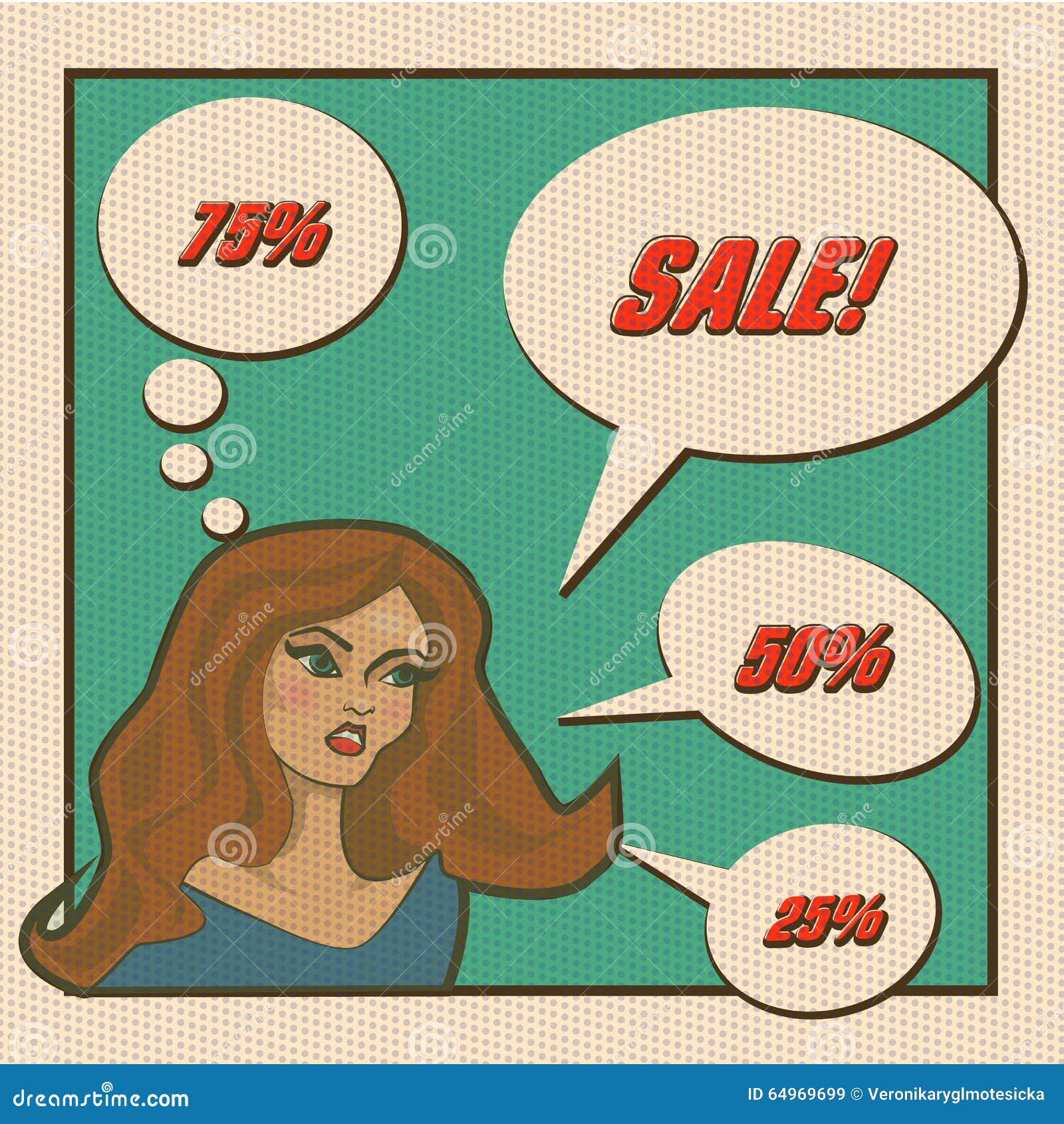 Comics sale stock vector. Illustration of painting, deal - 64969699